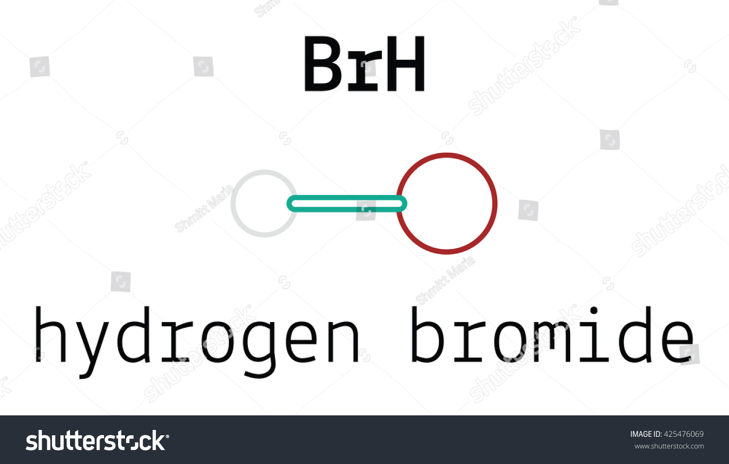 Hbr Hydrogen Bromide Molecule Stock Vector (Royalty Free) 425476069