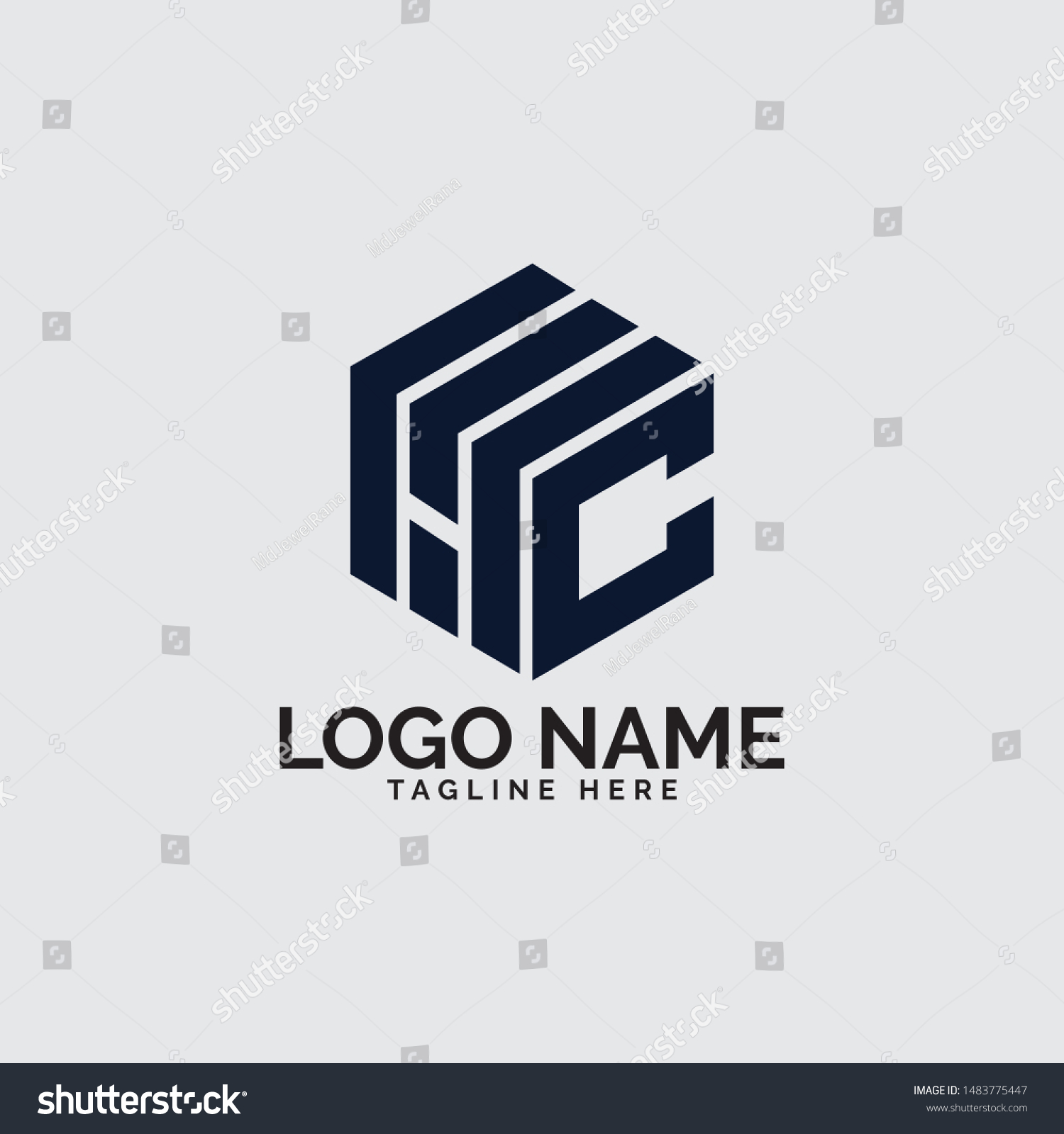 Hc Letter Logo Shape Vector Stock Vector (Royalty Free) 1483775447