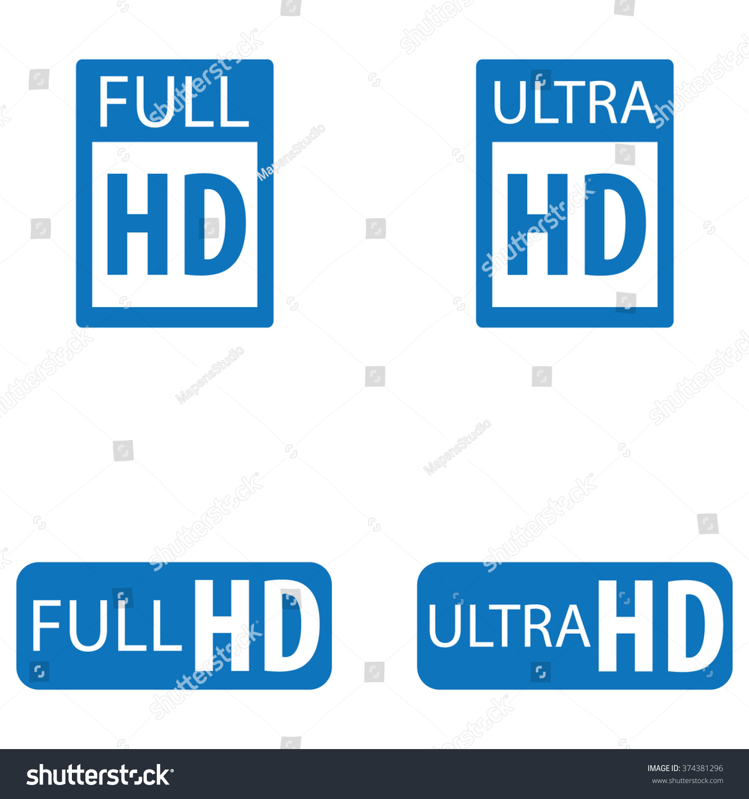 Hd Icons Stock Vector (Royalty Free) 374381296