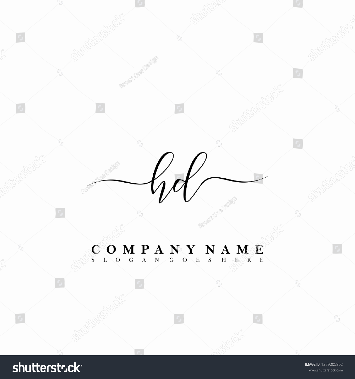 Hd Initial Luxury Handwriting Logo Vector Stock Vector (Royalty Free ...