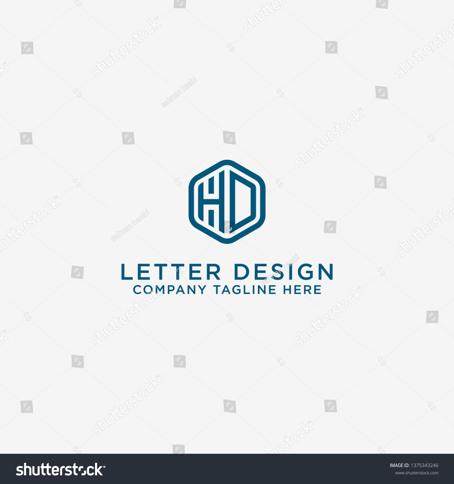 Hd Letters Initial Icons Monogram Vector: เวกเตอร์สต็อก (ปลอดค่า ...