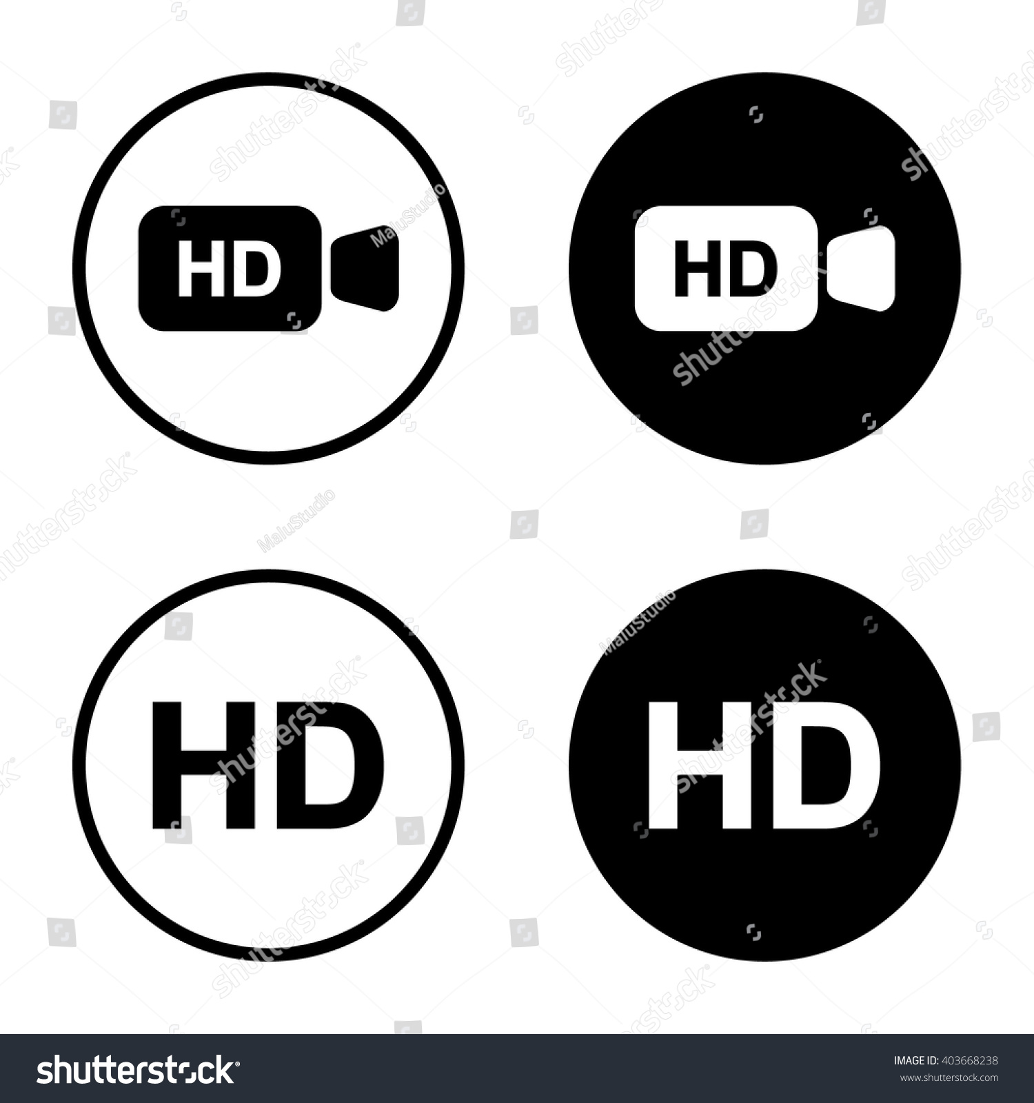 Hd Video Camera Icon Circle Vector Stock Vector (Royalty Free) 403668238