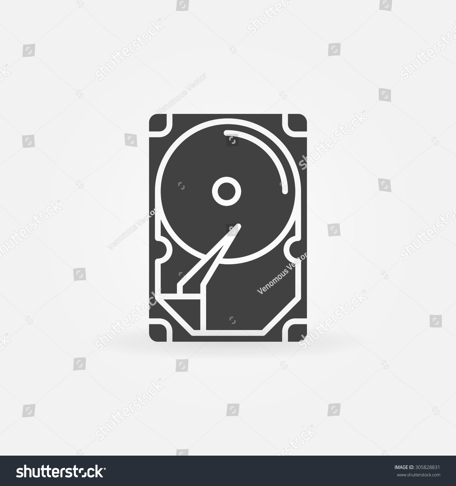 Hdd Icon Logo Vector Simple Opened Stock Vector (Royalty Free) 305828831