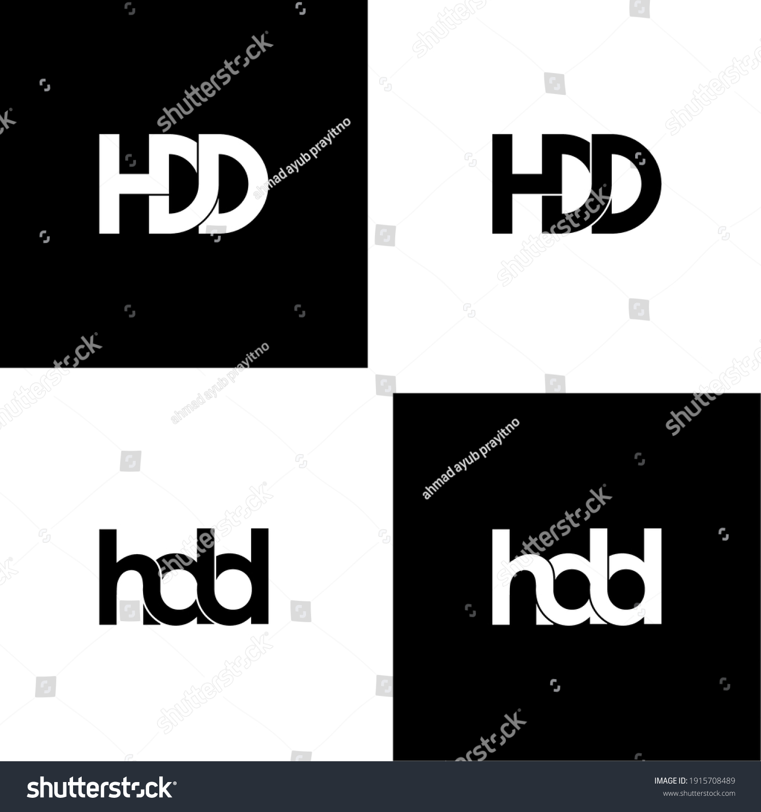 Hdd Letter Original Monogram Logo Design: เวกเตอร์สต็อก (ปลอดค่า ...