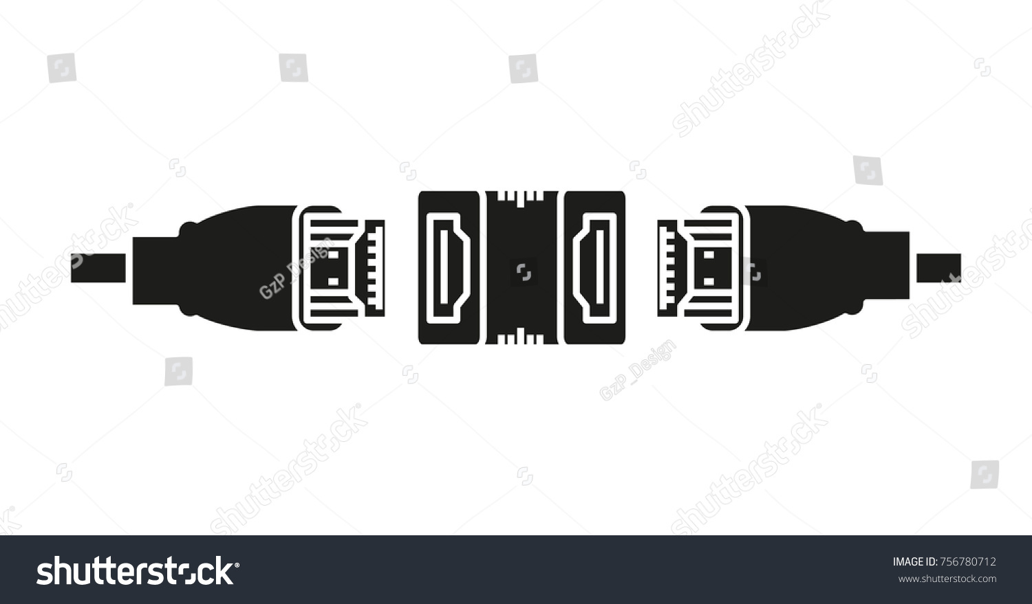 Hdmi Adapter Icon Vector Illustration Stock Vector (Royalty Free ...