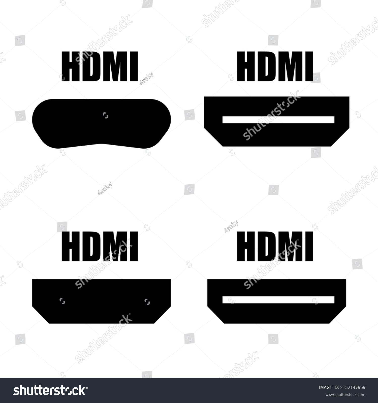 Hdmi Icon On White Background Vector Stock Vector (Royalty Free ...