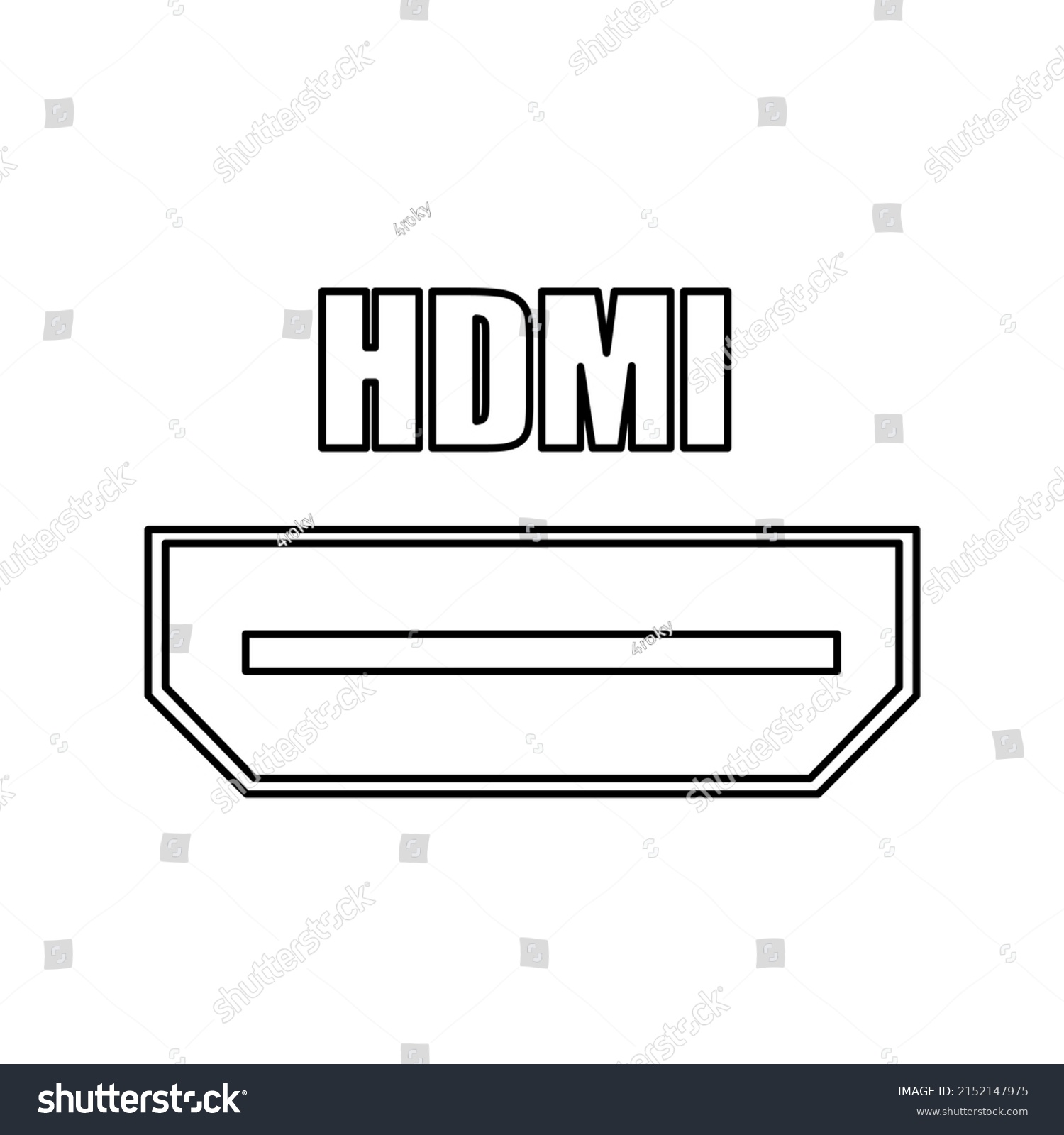 Hdmi Icon On White Background Vector Stock Vector (Royalty Free ...