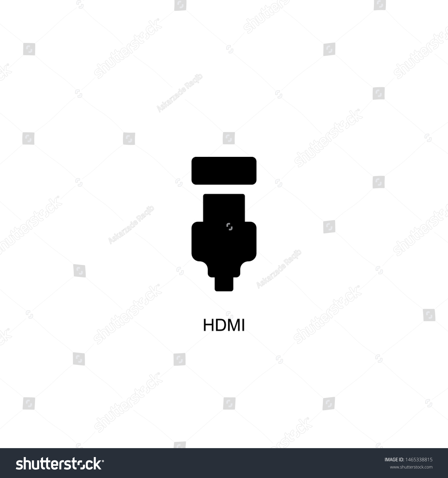 Hdmi Icon Vector Black Design Stock Vector (Royalty Free) 1465338815 ...