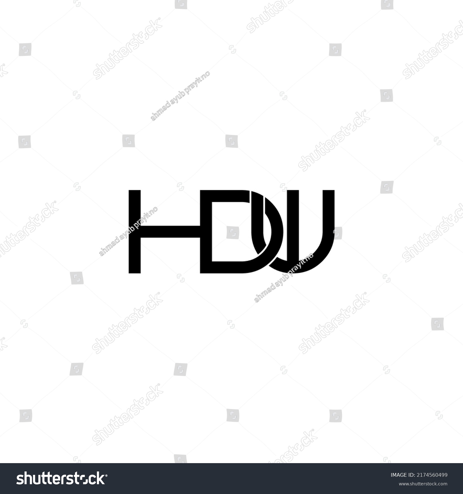 Hdw Initial Letter Monogram Logo Design Stock Vector (Royalty Free ...
