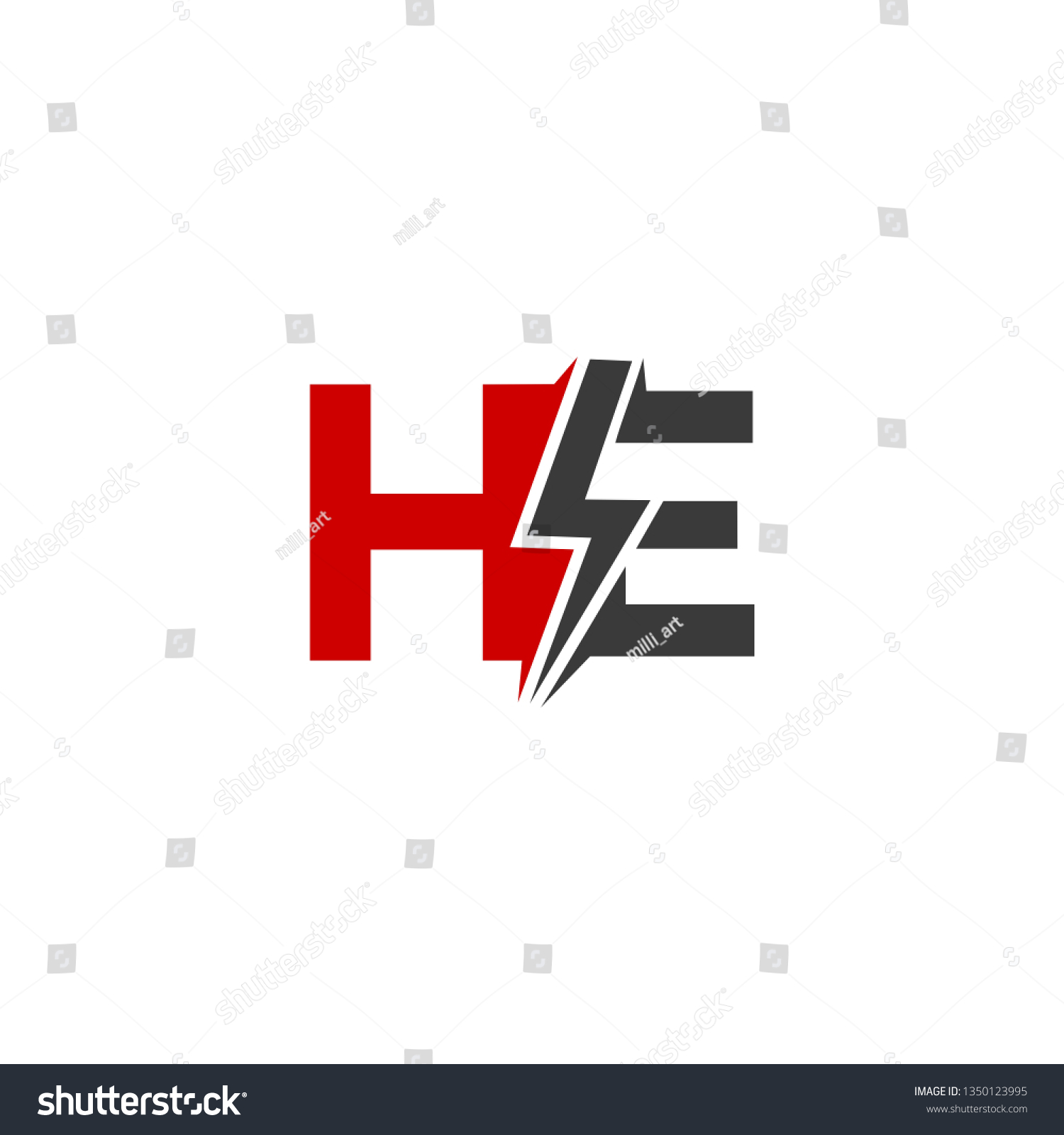 He Initials Electric Cool Modern Logo: เวกเตอร์สต็อก (ปลอดค่าลิขสิทธิ์ ...