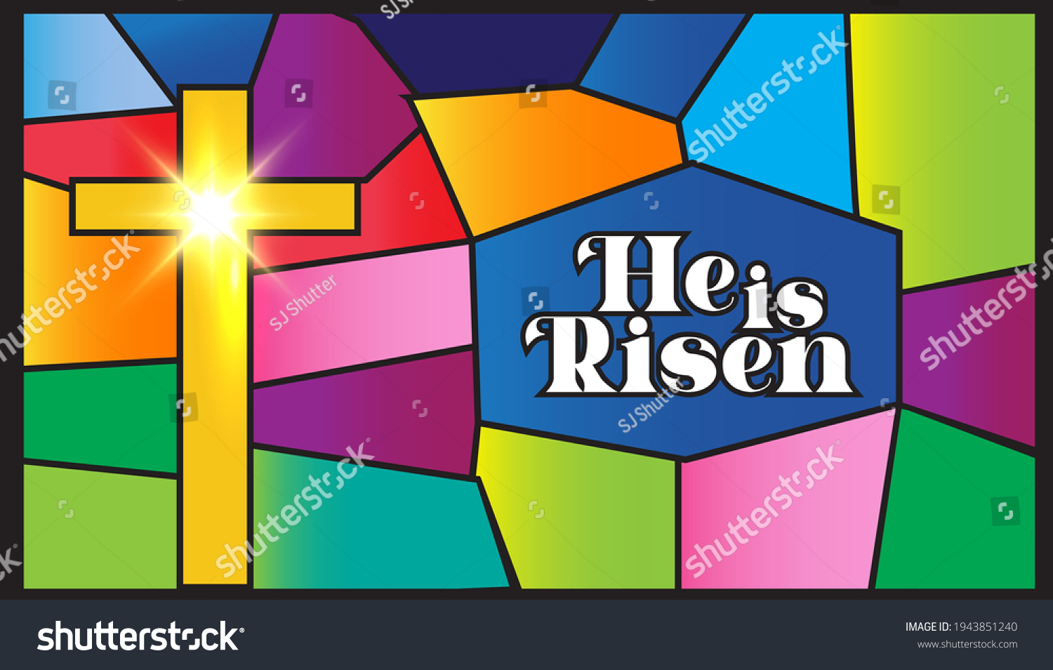 He Risen Cross Vector Illustration Stock Vector (Royalty Free ...
