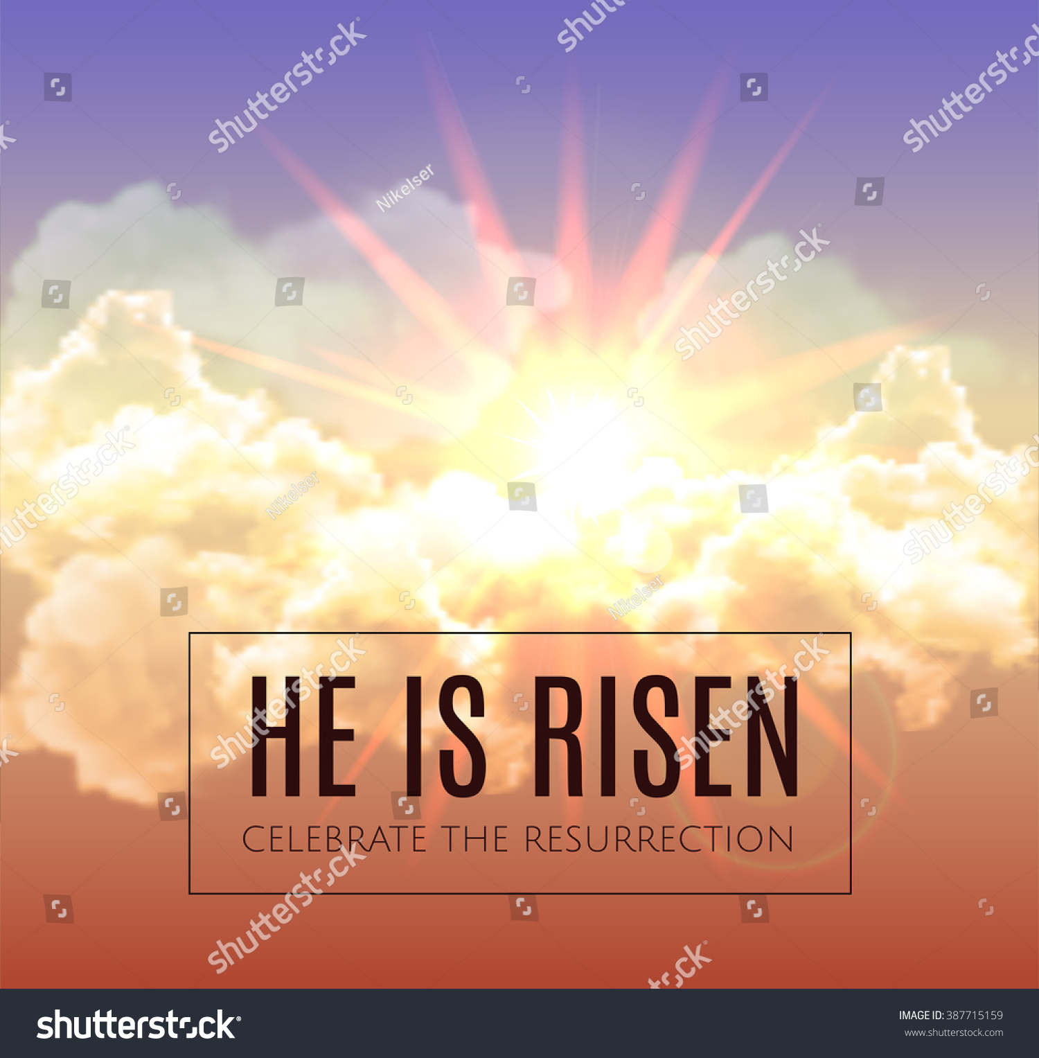 He Risen Easter Background Vector Illustration Stock Vector Royalty 8055