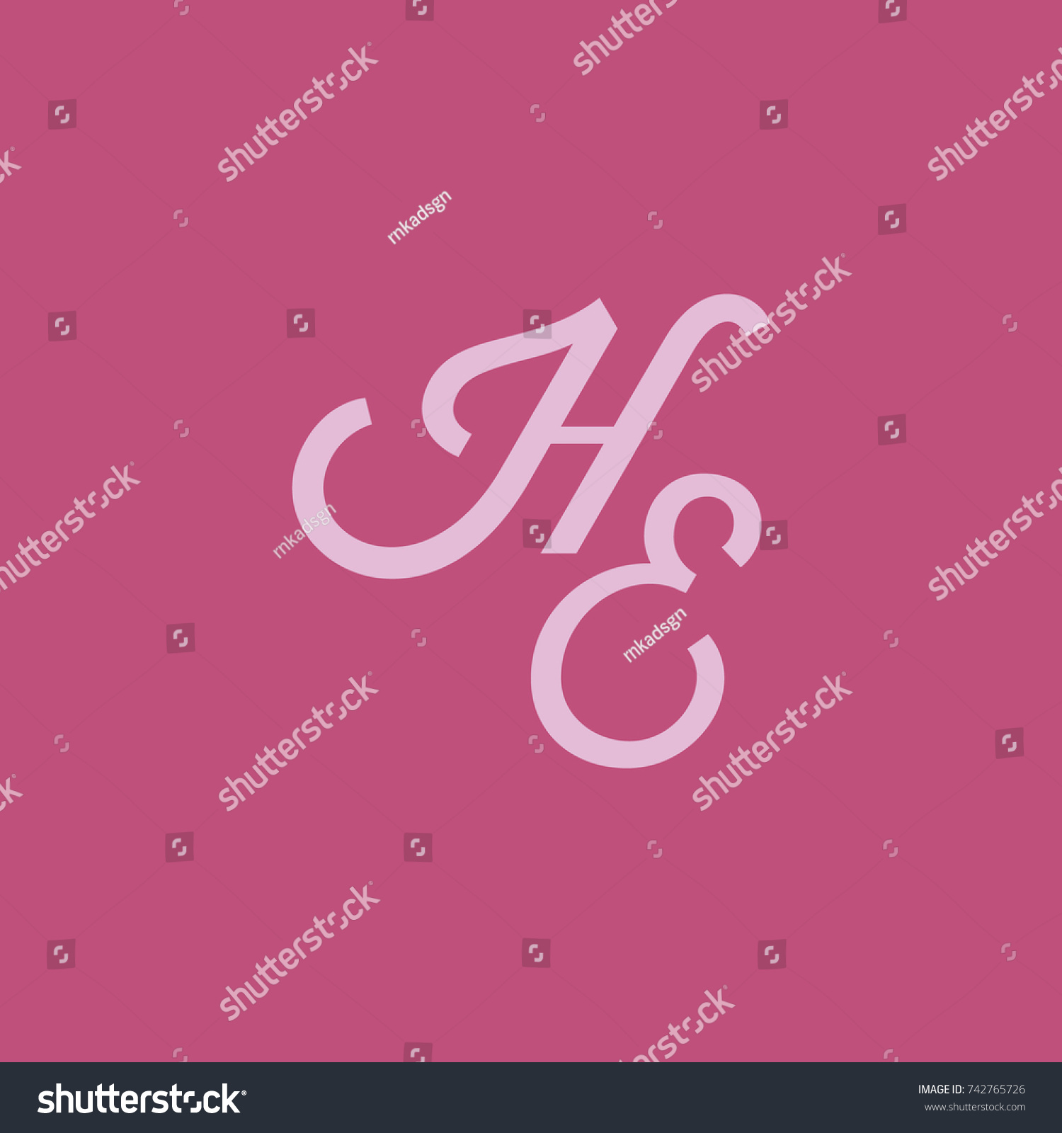 He Letter Logo Square Background Stock Vector (Royalty Free) 742765726