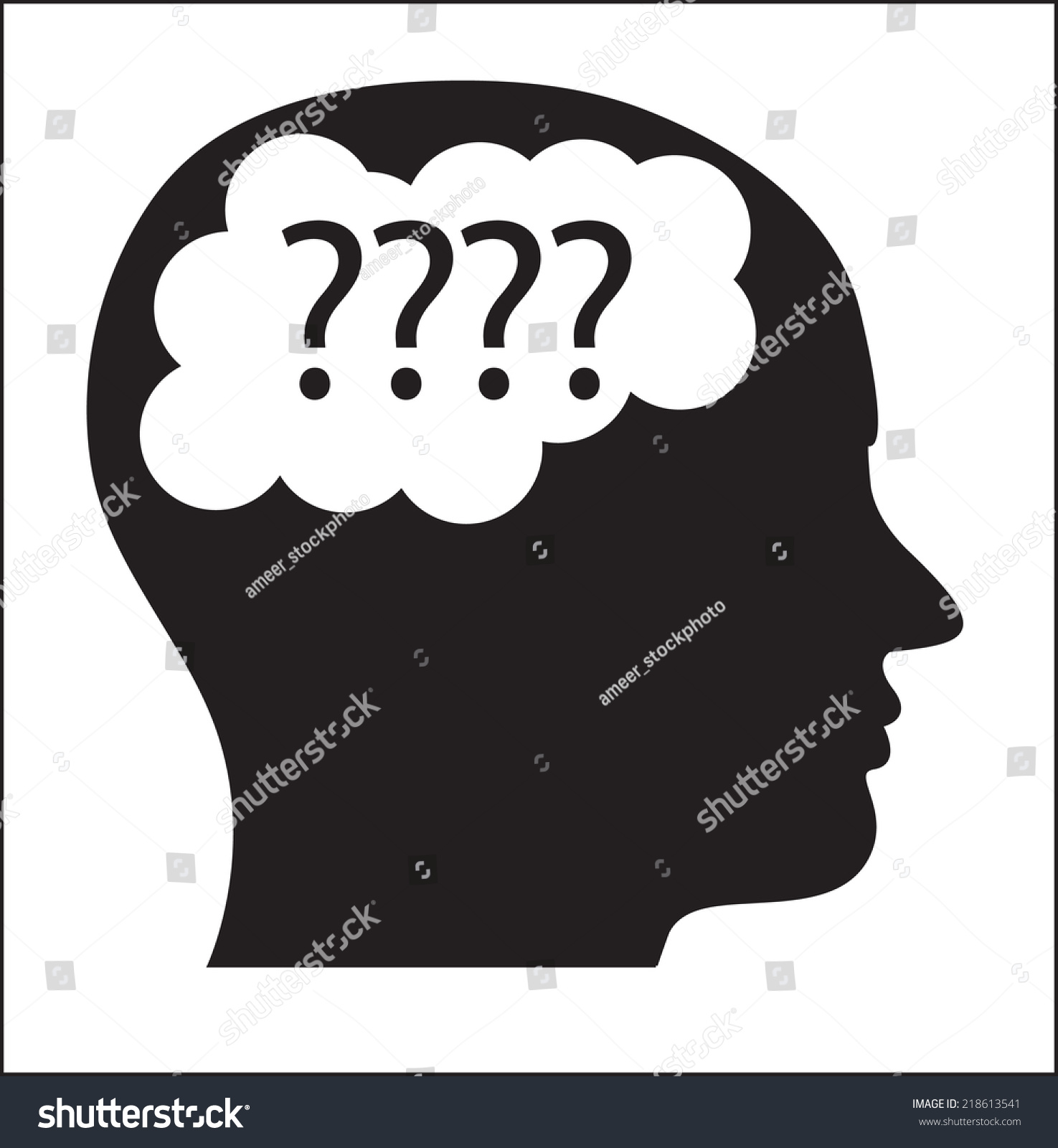 Head Brain Question Mark Symbol: vector de stock (libre de regalías ...