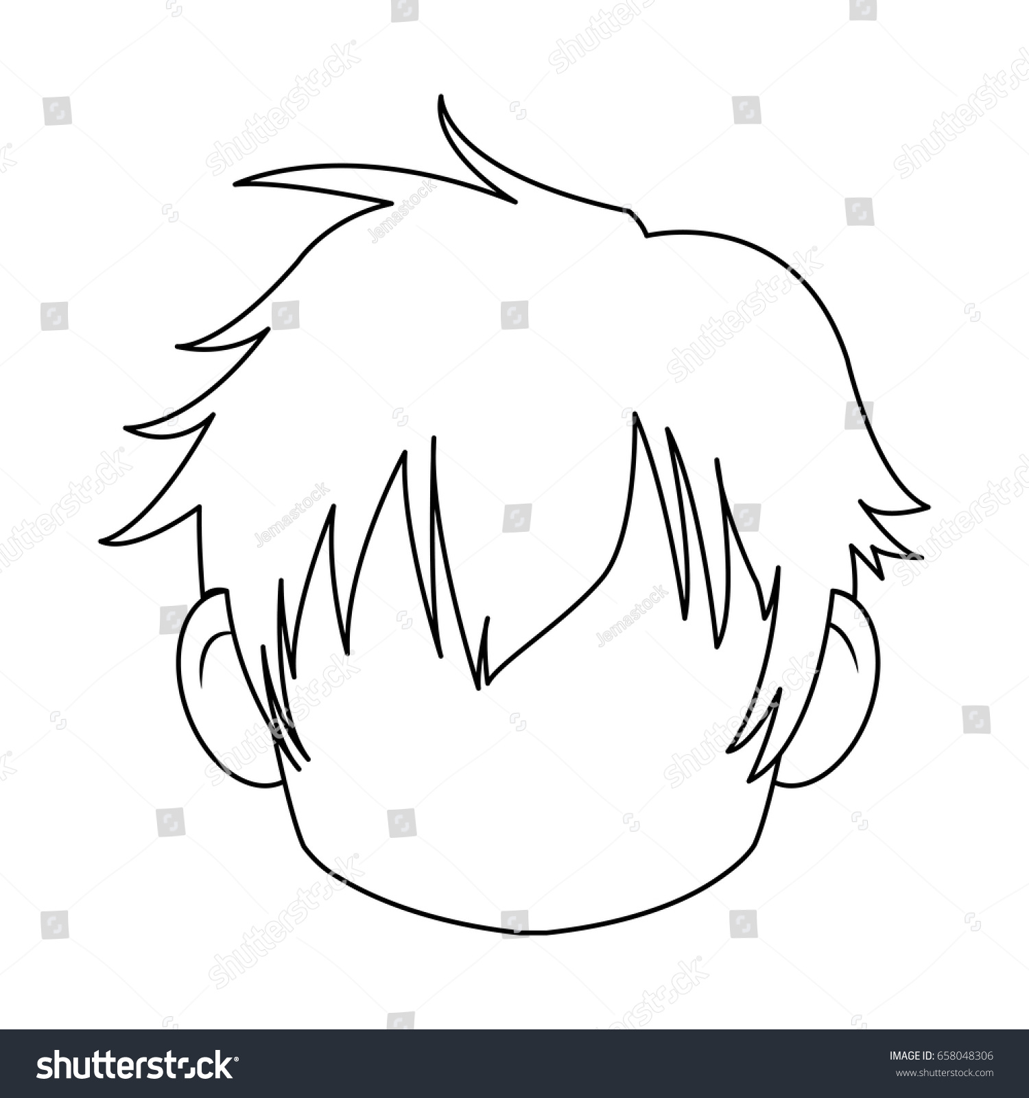 Head Boy Anime Avatar Image Vector De Stock Libre De Regalías