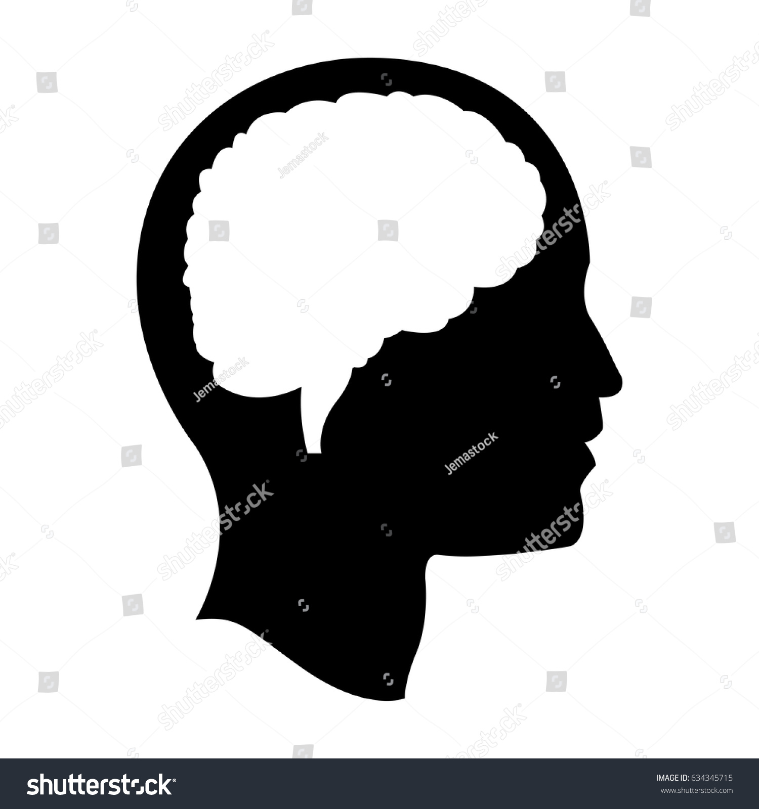 Head Brain Mind Idea Creativity Pictogram Stock Vector (Royalty Free ...