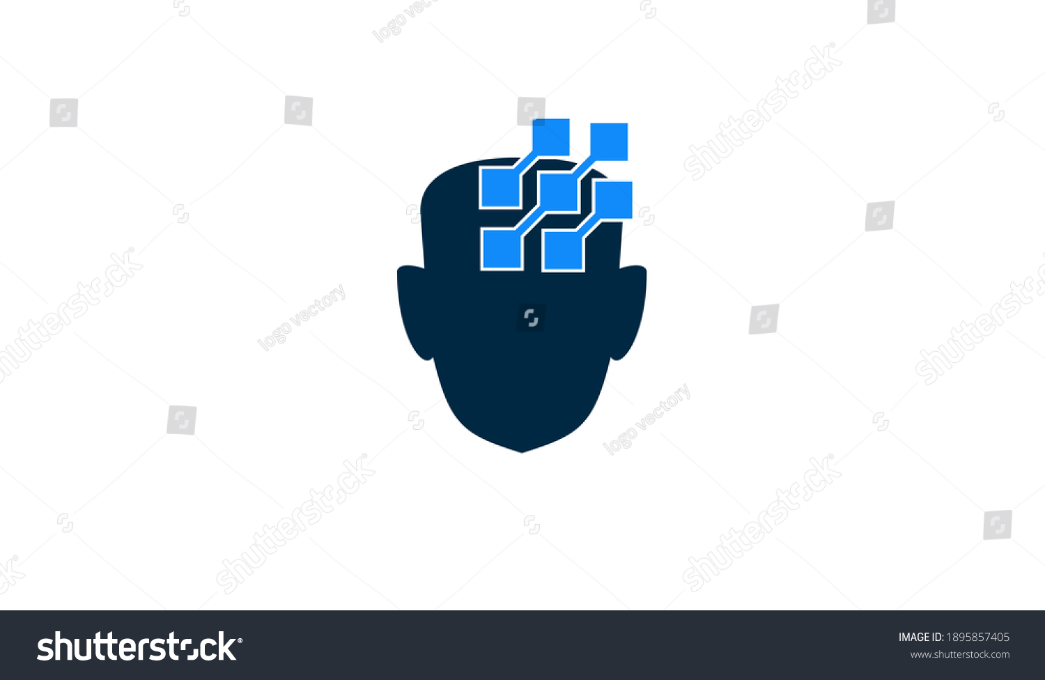 Head Data Brain Blue Logo Icon Stock Vector (Royalty Free) 1895857405 ...