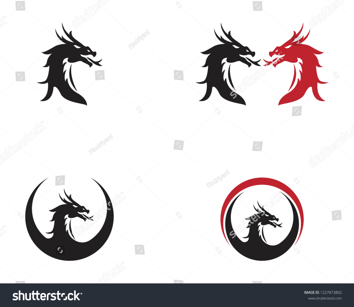 Head Dragon Logo Template Vector Illustration Stock Vector (Royalty ...