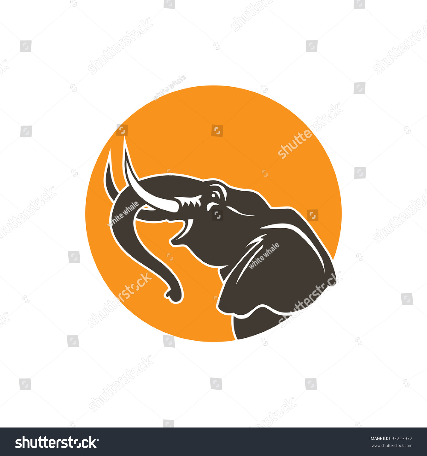 Head Elephant Circle Sign Logo Emblem Stock Vector (Royalty Free) 693223972