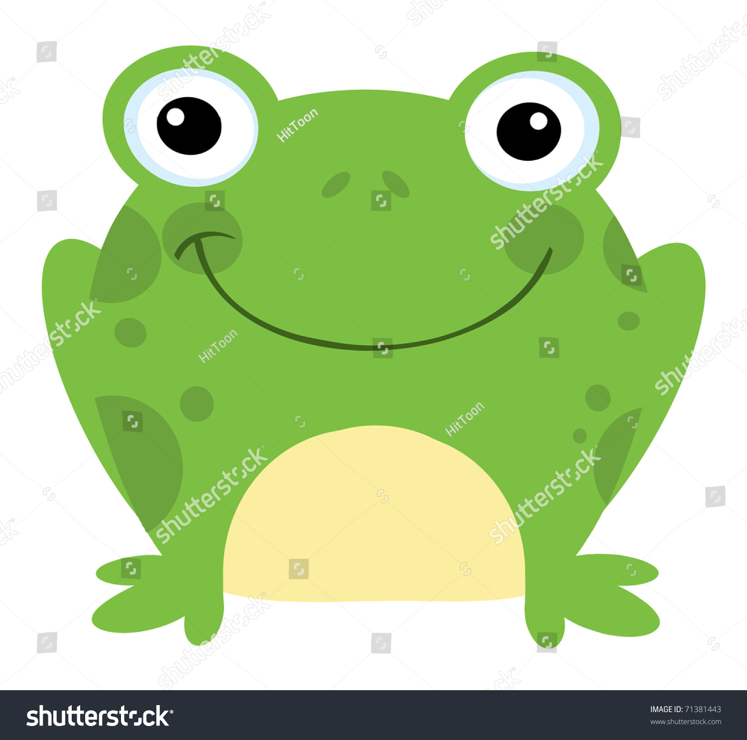 Head Frog Cartoon Character Stock Vector (Royalty Free) 71381443