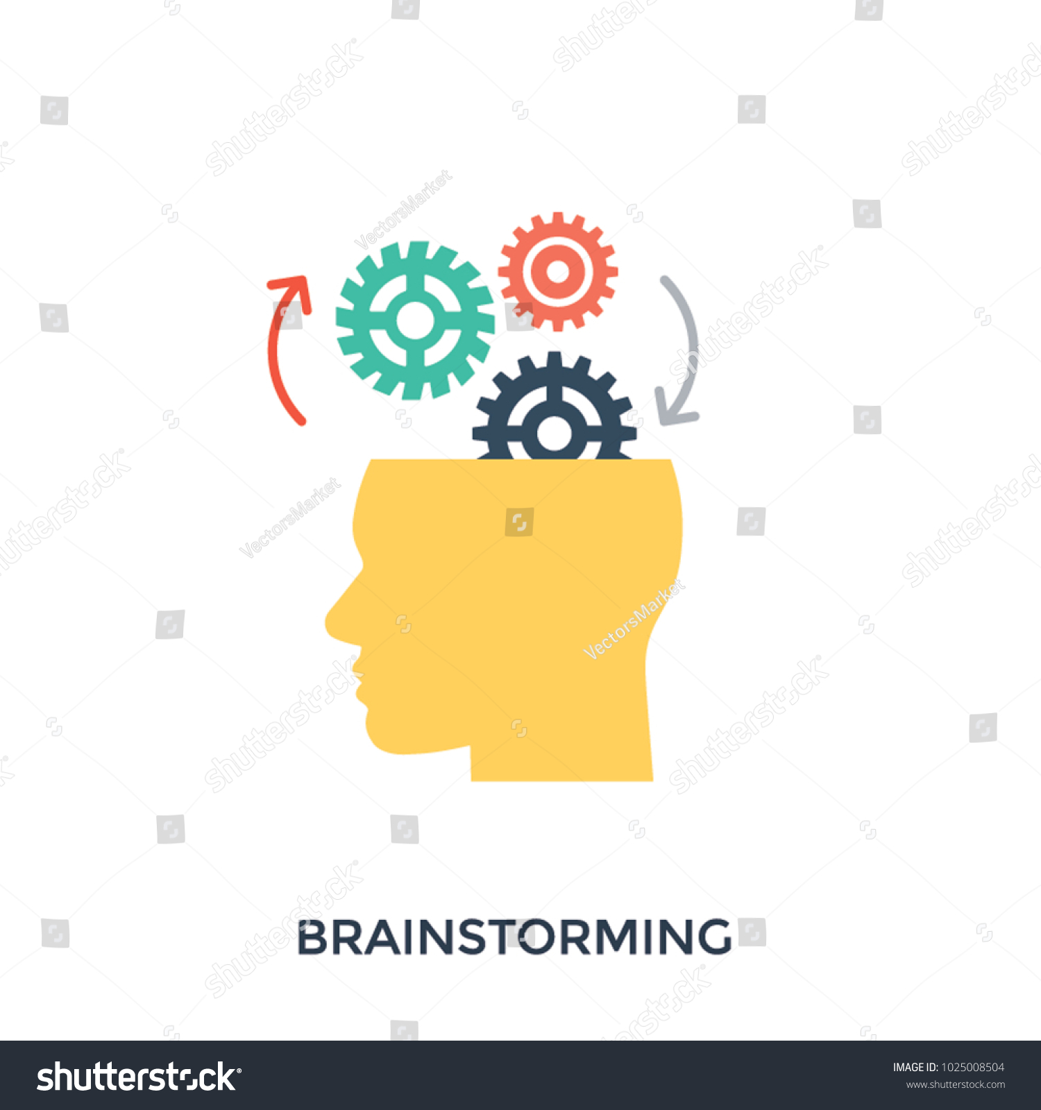 Head Gears Vector Illustration Brainstorming: vector de stock (libre de ...