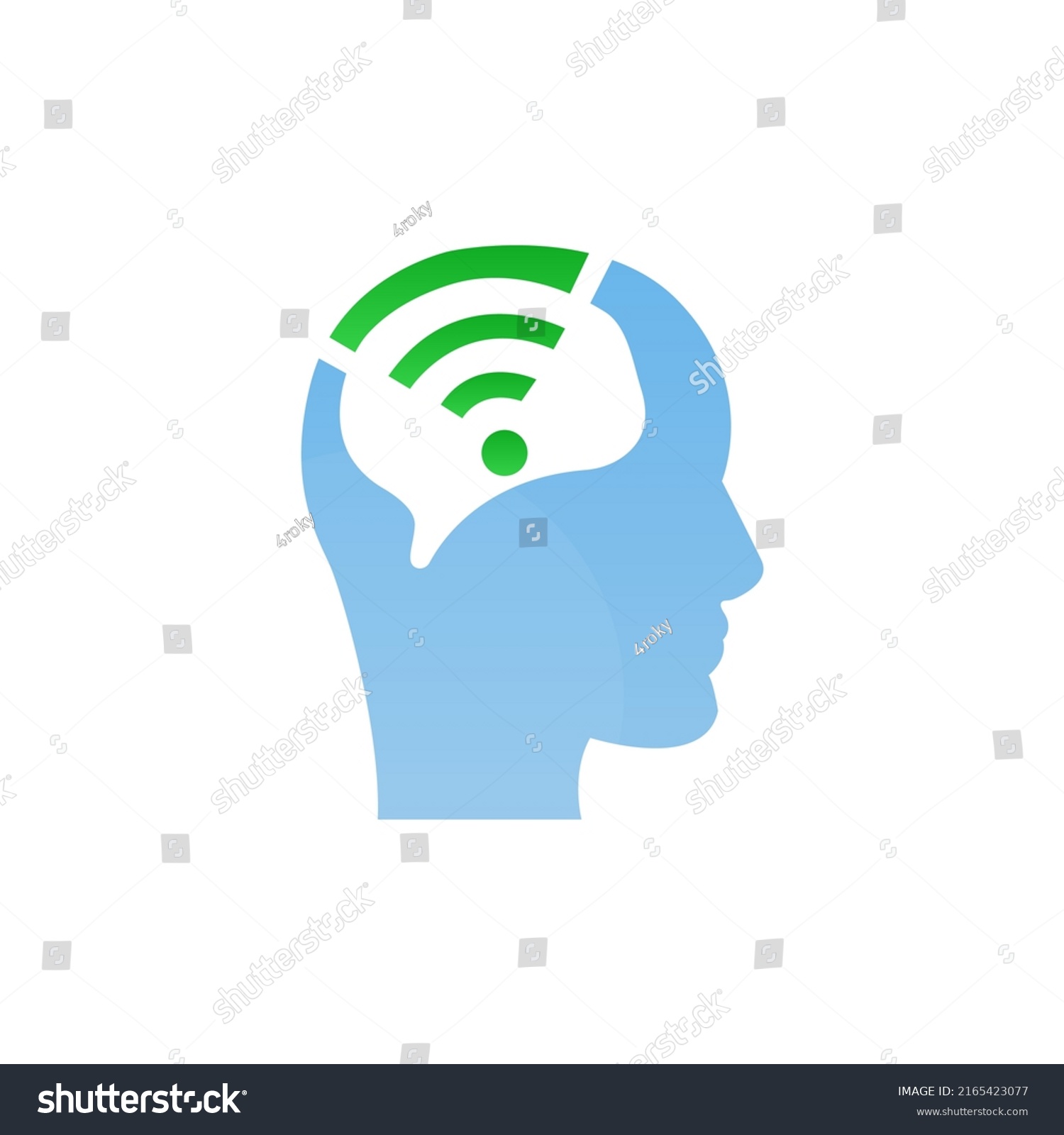 Head Icon Wifi Concept Vector Illustration Stock Vector (Royalty Free ...