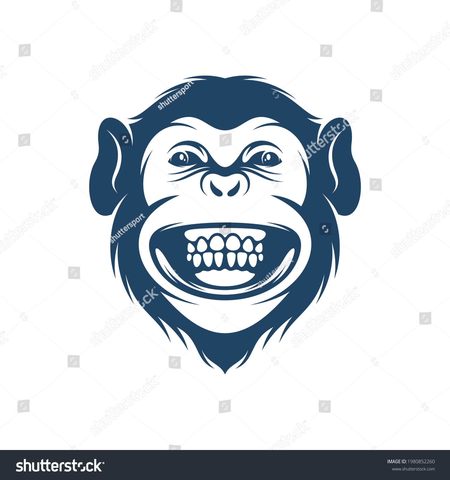 Head Monkey Vector Illustration Head Monkey Stock Vector (Royalty Free ...