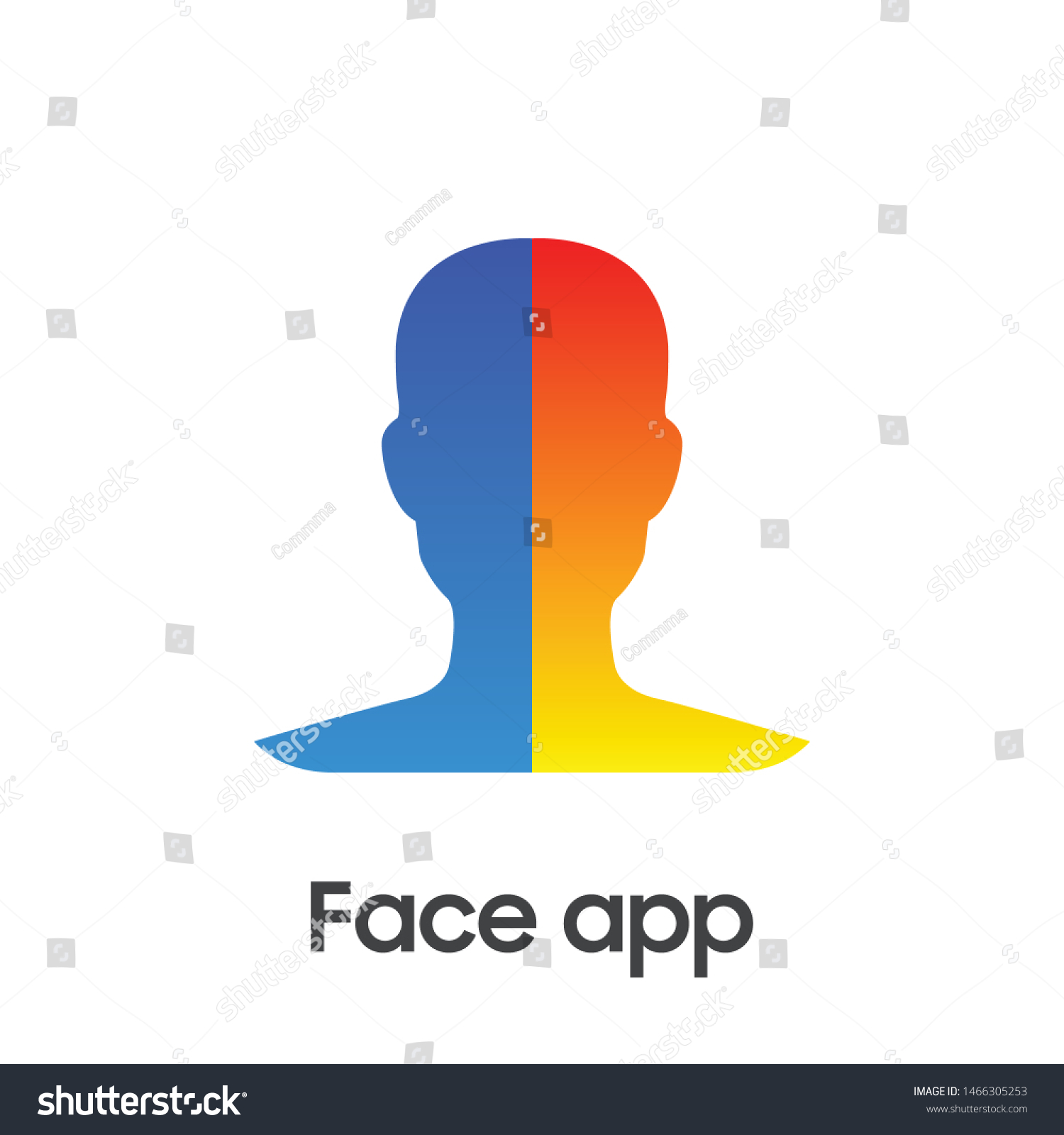 Head People Icon Logo Face App Stock Vector (Royalty Free) 1466305253