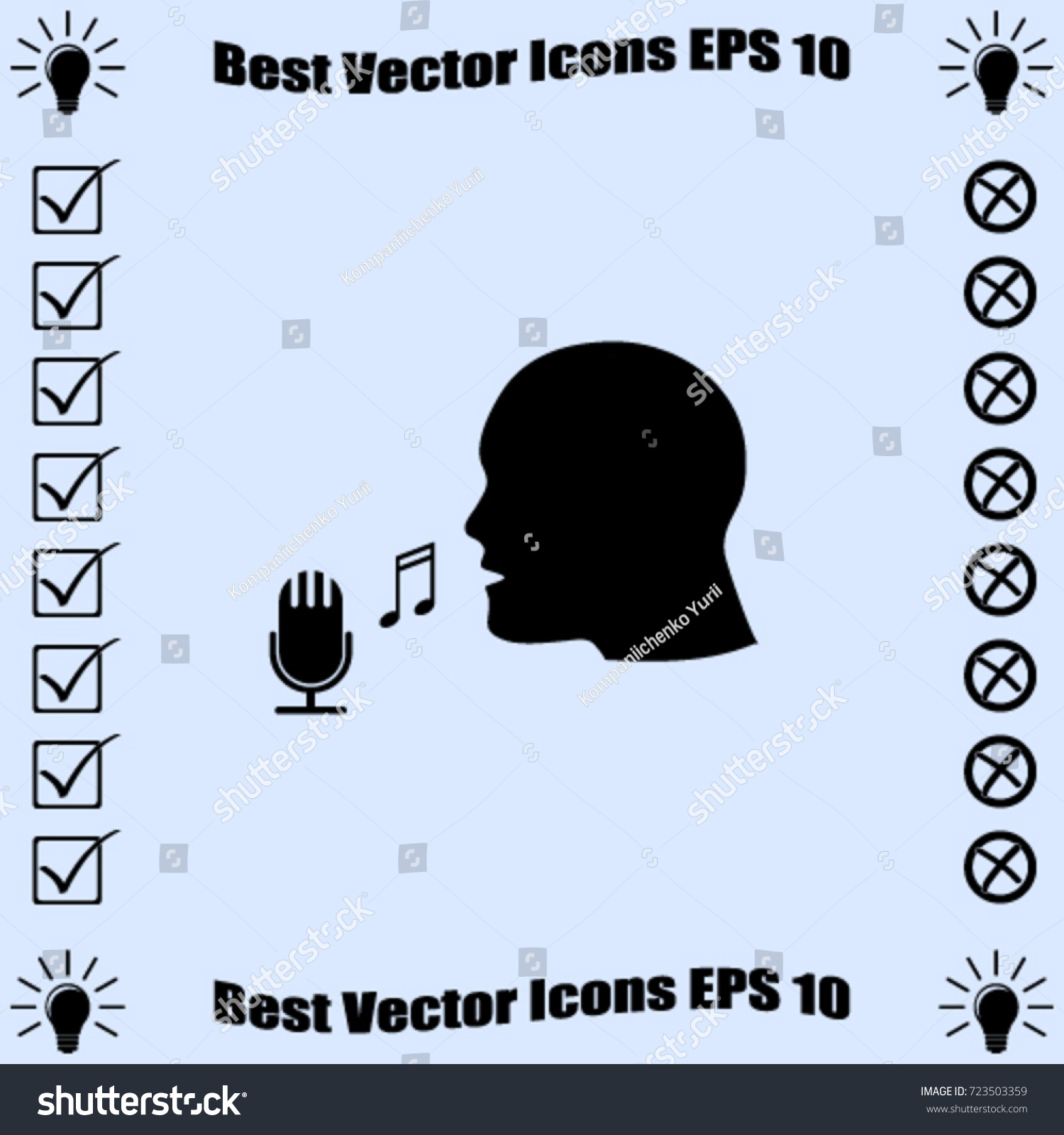 Head Profile Microphone Vector Icon Stock Vector (Royalty Free ...