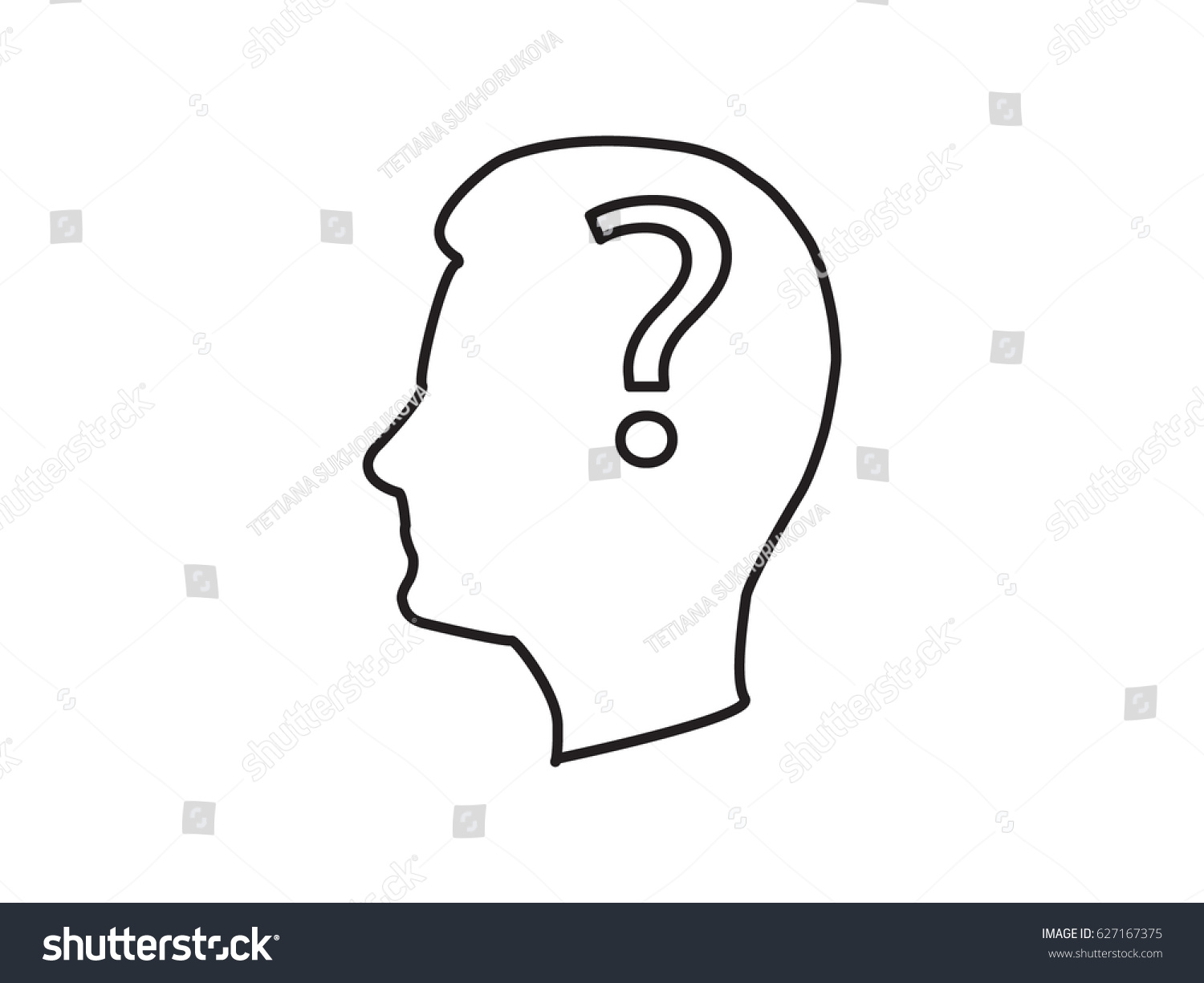 Head Question Mark Vector Illustration Eps10: เวกเตอร์สต็อก (ปลอดค่า ...