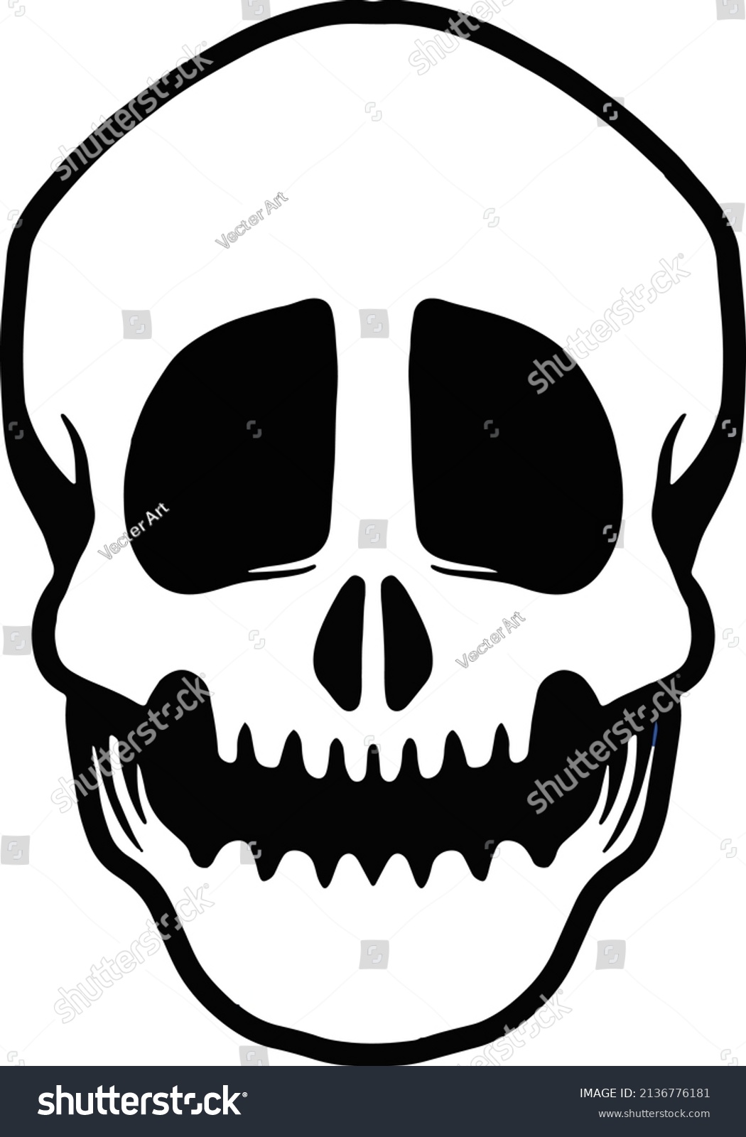 Head Skull Vector Art Illustration Stock Vector (Royalty Free ...