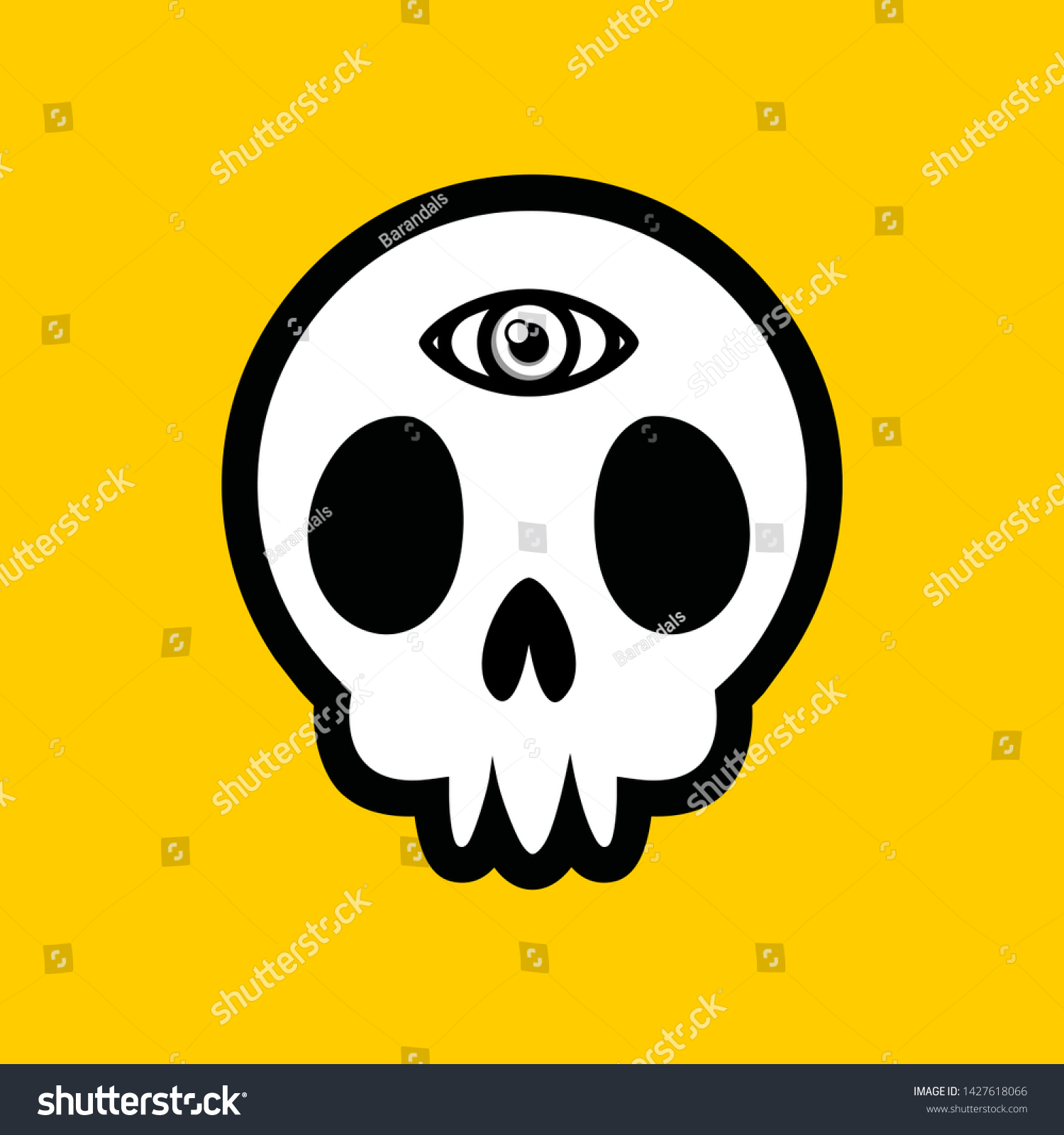 Head Skull Third Eye Vector Stock Vector (Royalty Free) 1427618066 ...