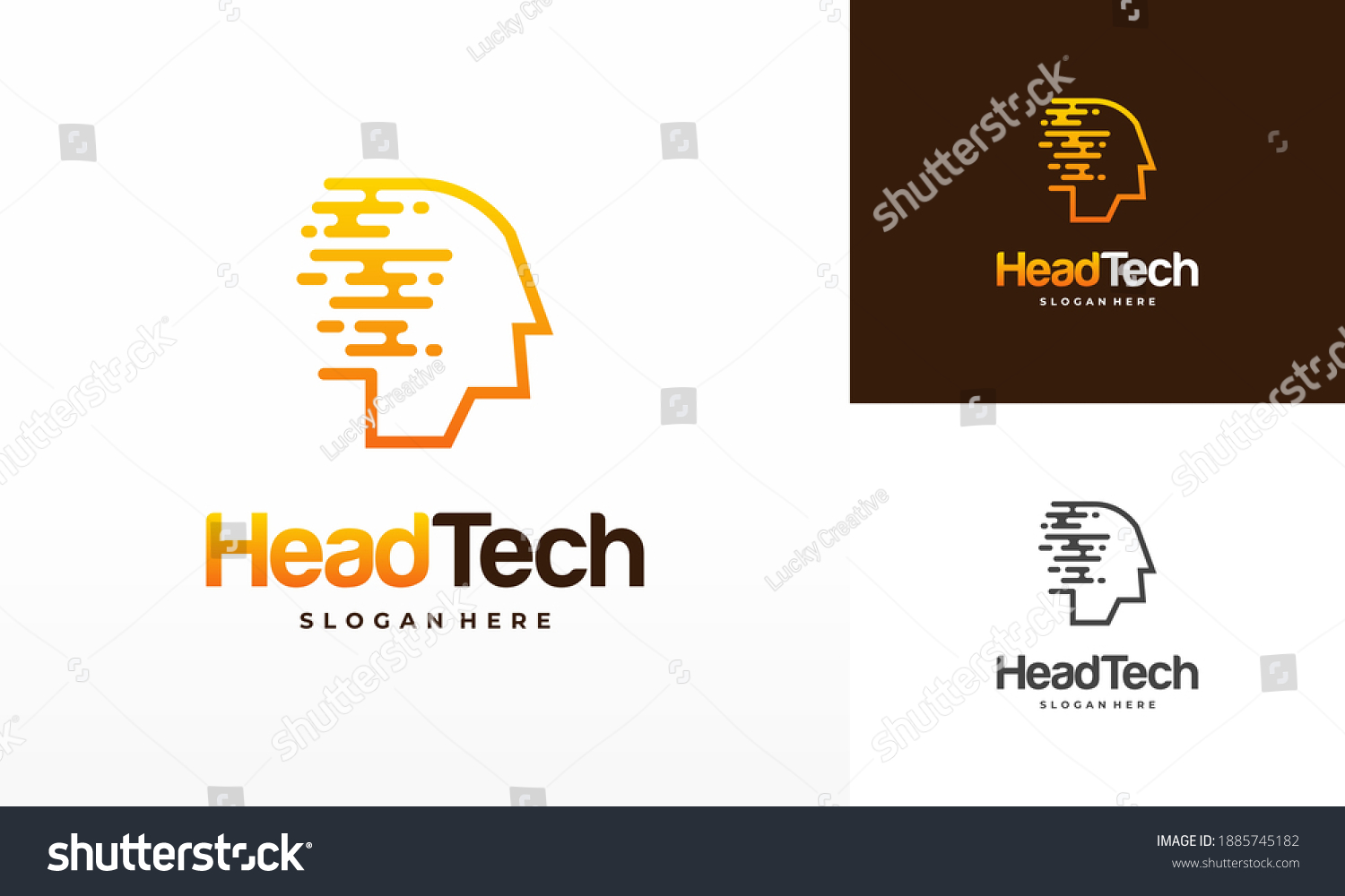 Head Tech Logo Pixel Head Logo Stock Vector (Royalty Free) 1885745182