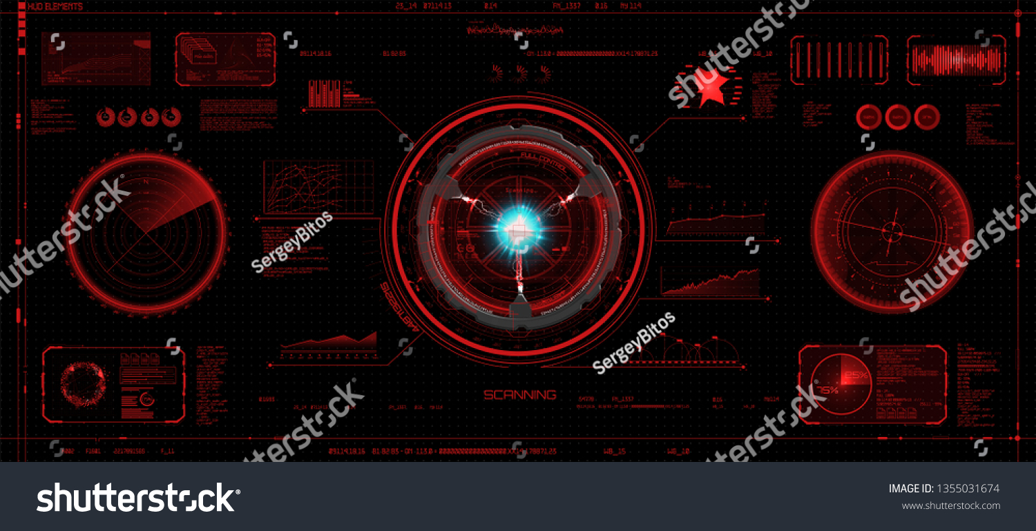 Headup Interface Set Gui Ui Ux Stock Vector (Royalty Free) 1355031674