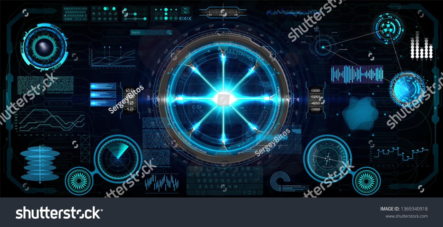 Headup Interface Set Gui Ui Ux Stock Vector (Royalty Free) 1369340918