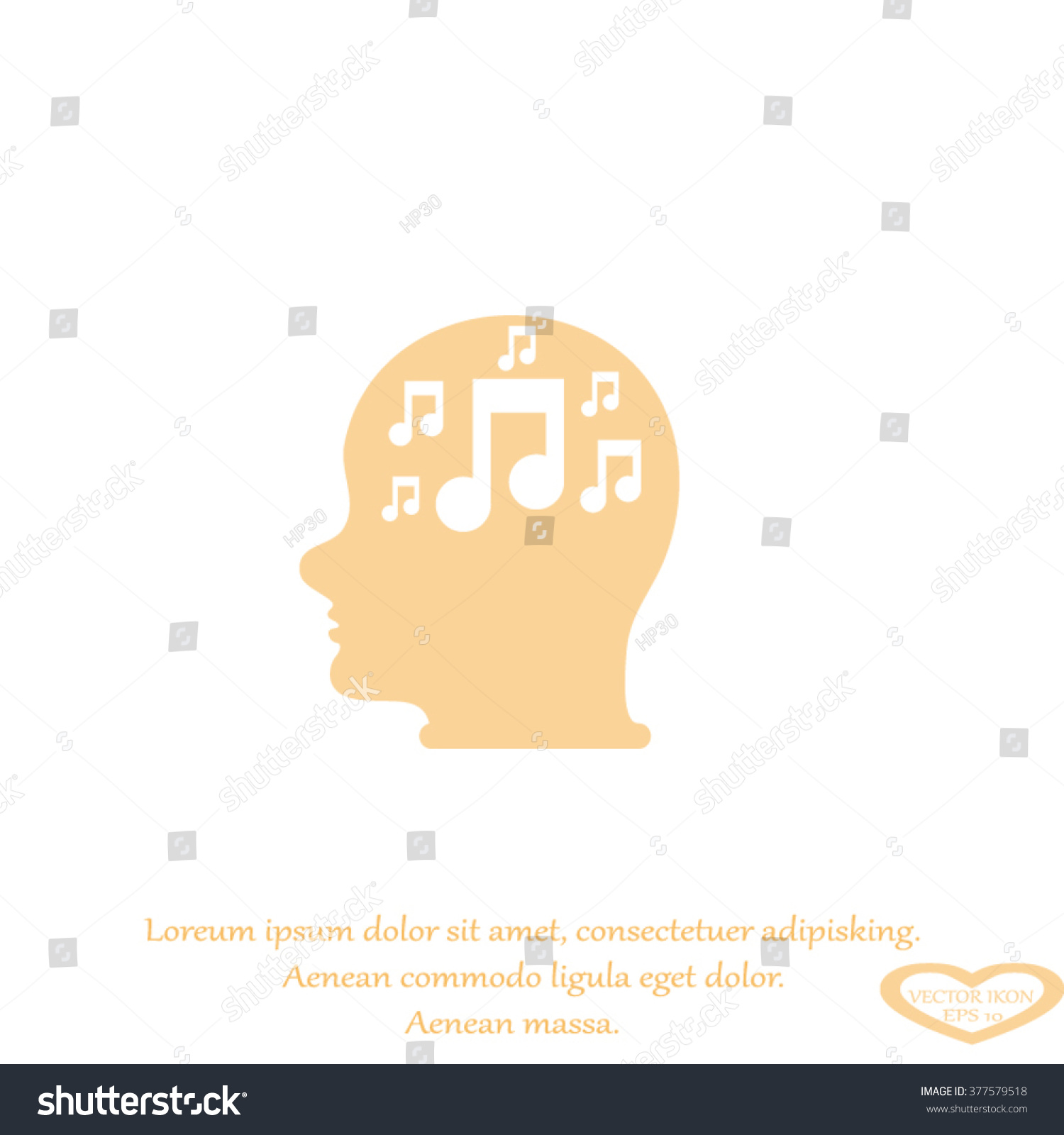 Head Musical Note Stock Vector 377579518 - Shutterstock