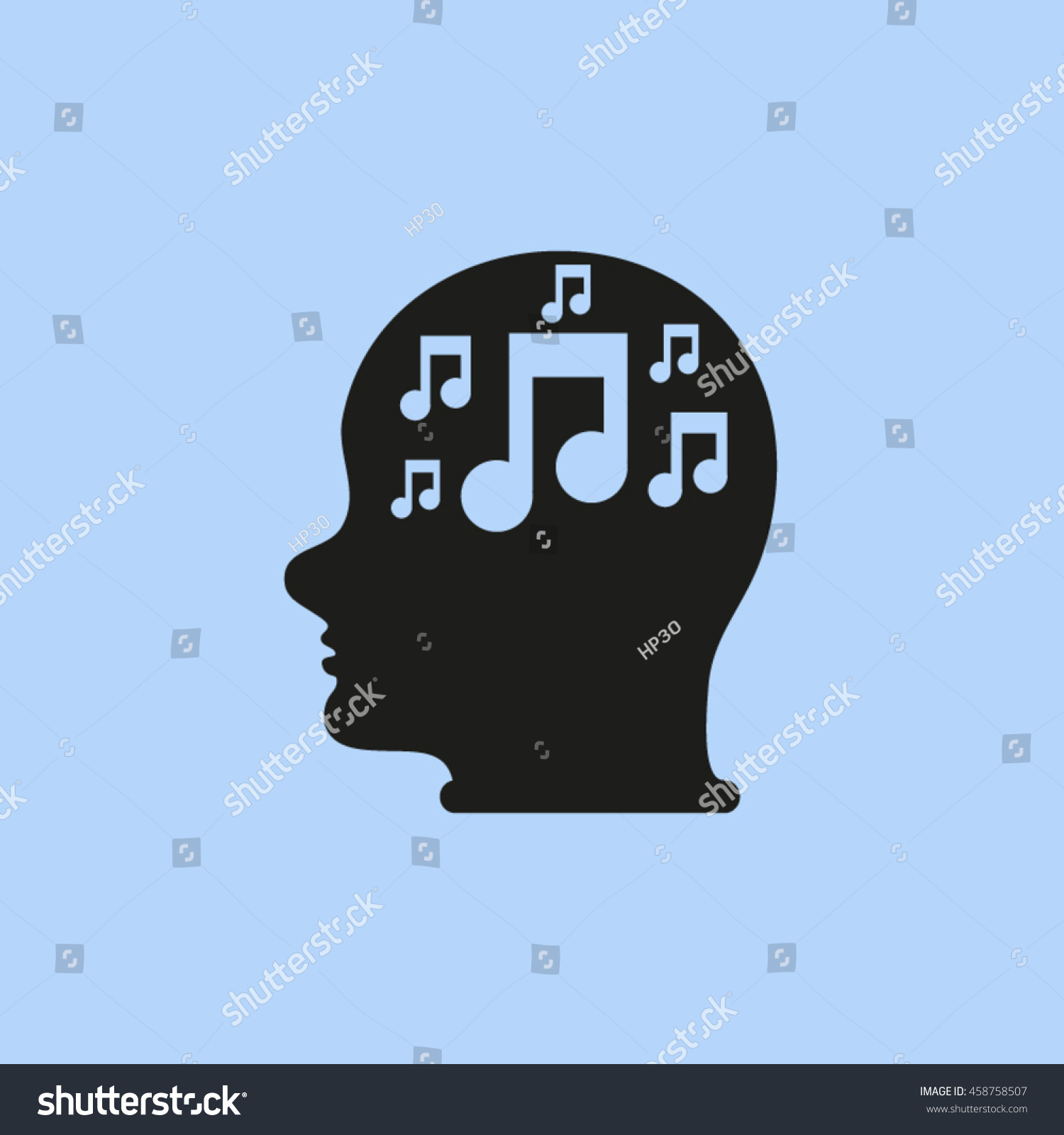 Head Musical Note Stock Vector (Royalty Free) 458758507 | Shutterstock