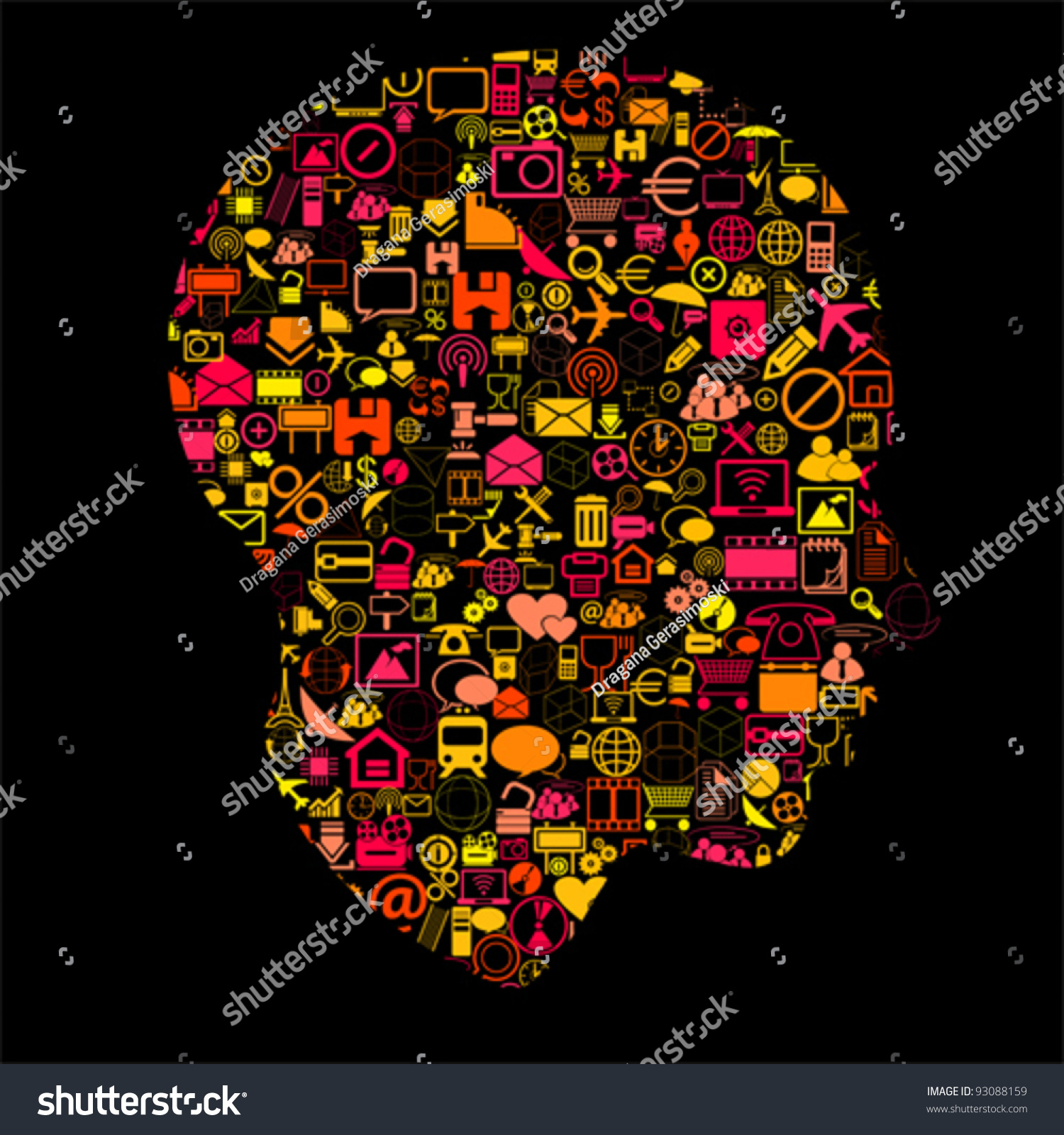 Head Network Symbols Vector Stock Vector (Royalty Free) 93088159 ...