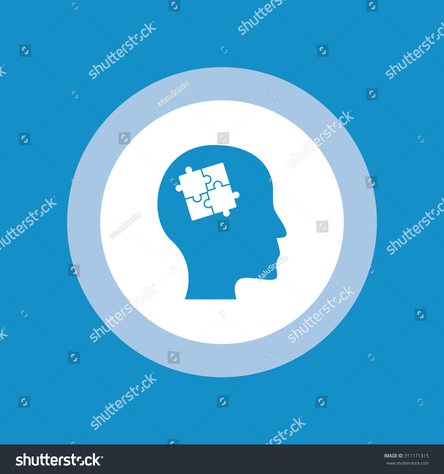 Head Puzzle Icon Stock Vector (Royalty Free) 311171315 | Shutterstock