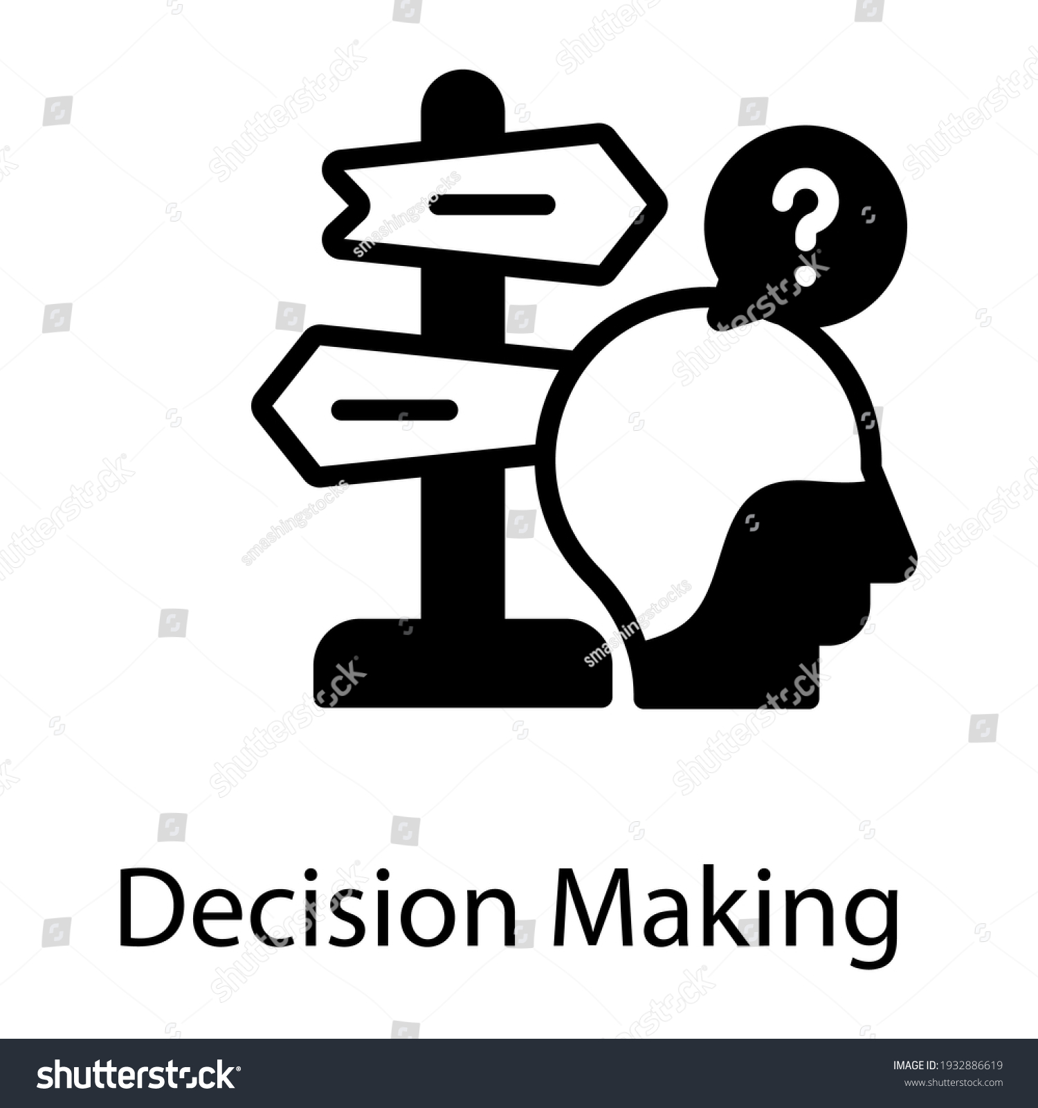 Head Question Mark Guidepost Decision Making Stock Vector (Royalty Free ...