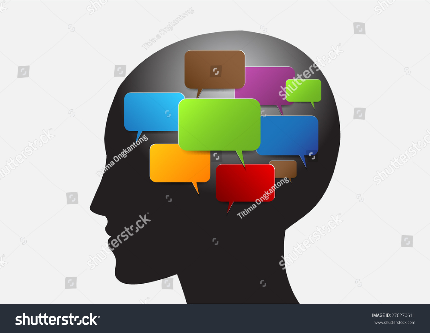 Head Speech Bubbles Brain Idea Concept Stock Vector (Royalty Free ...