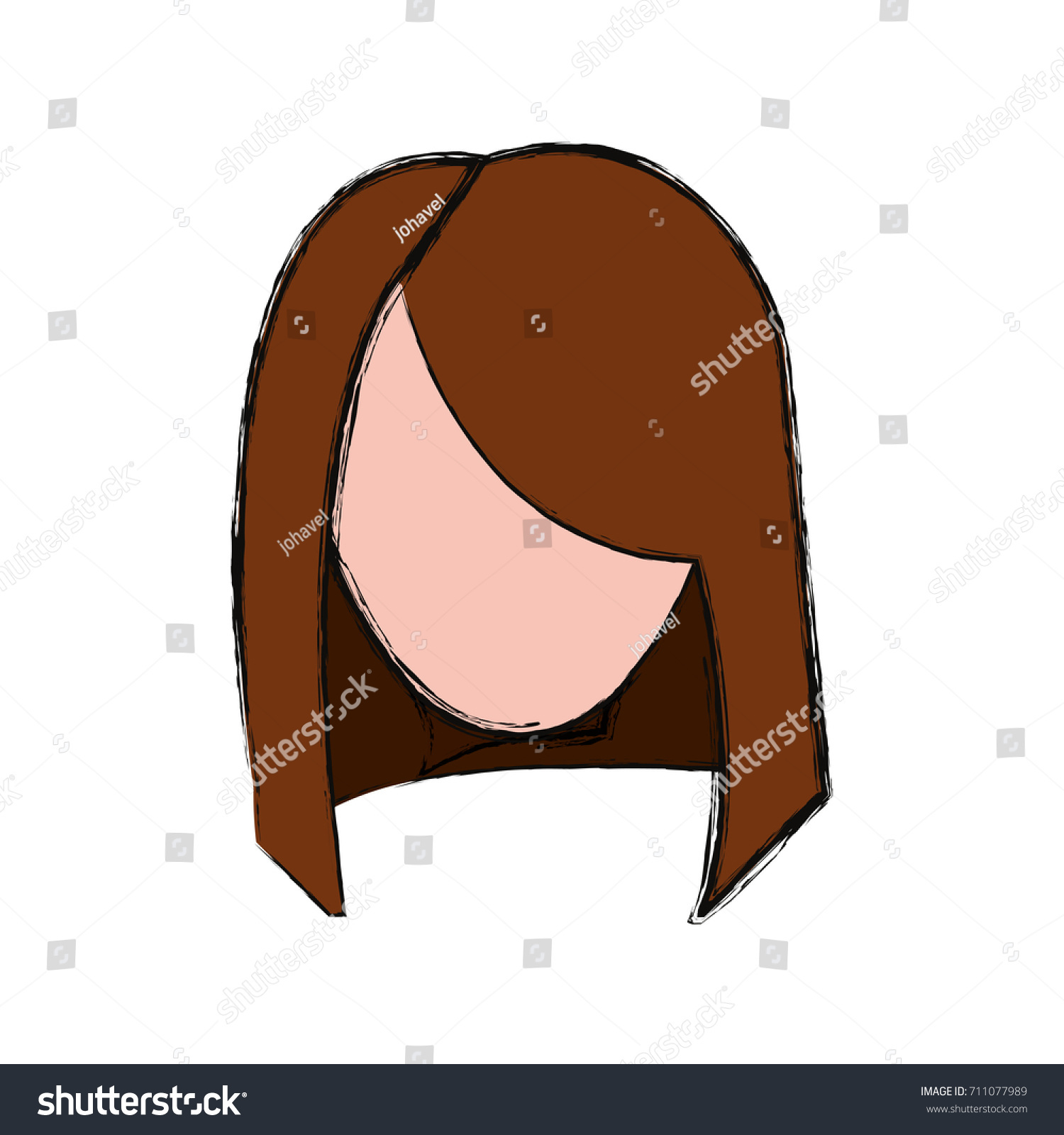 Head Woman Vector Illustration Stock Vector (Royalty Free) 711077989 ...