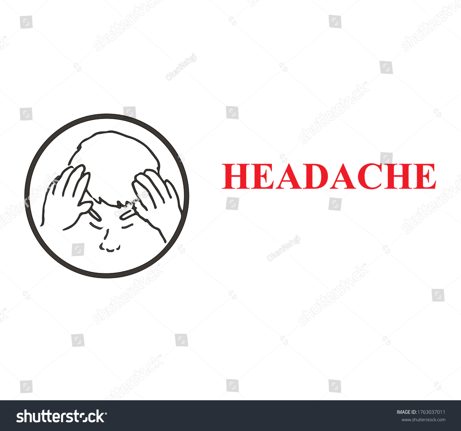 Headache Vector Design Eps10 White Background Stock Vector (Royalty ...