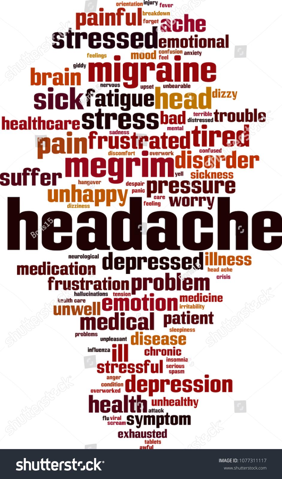Headache Word Cloud Concept Vector Illustration Stock Vector (Royalty ...
