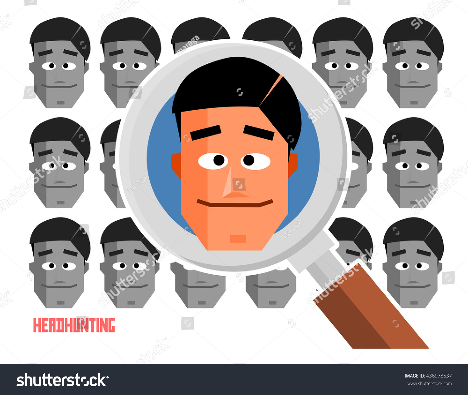 Headhunter Graphic Flat Vector Illustration Stock Vector (Royalty Free ...