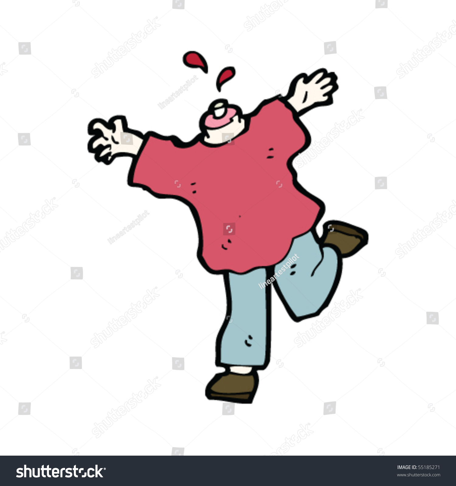 Headless Body Cartoon Stock Vector Illustration 55185271 : Shutterstock