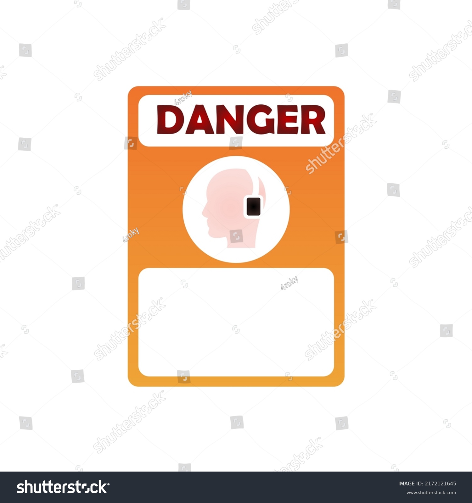 Headphone Danger Icon Vector Illustration Stock Vector (Royalty Free ...