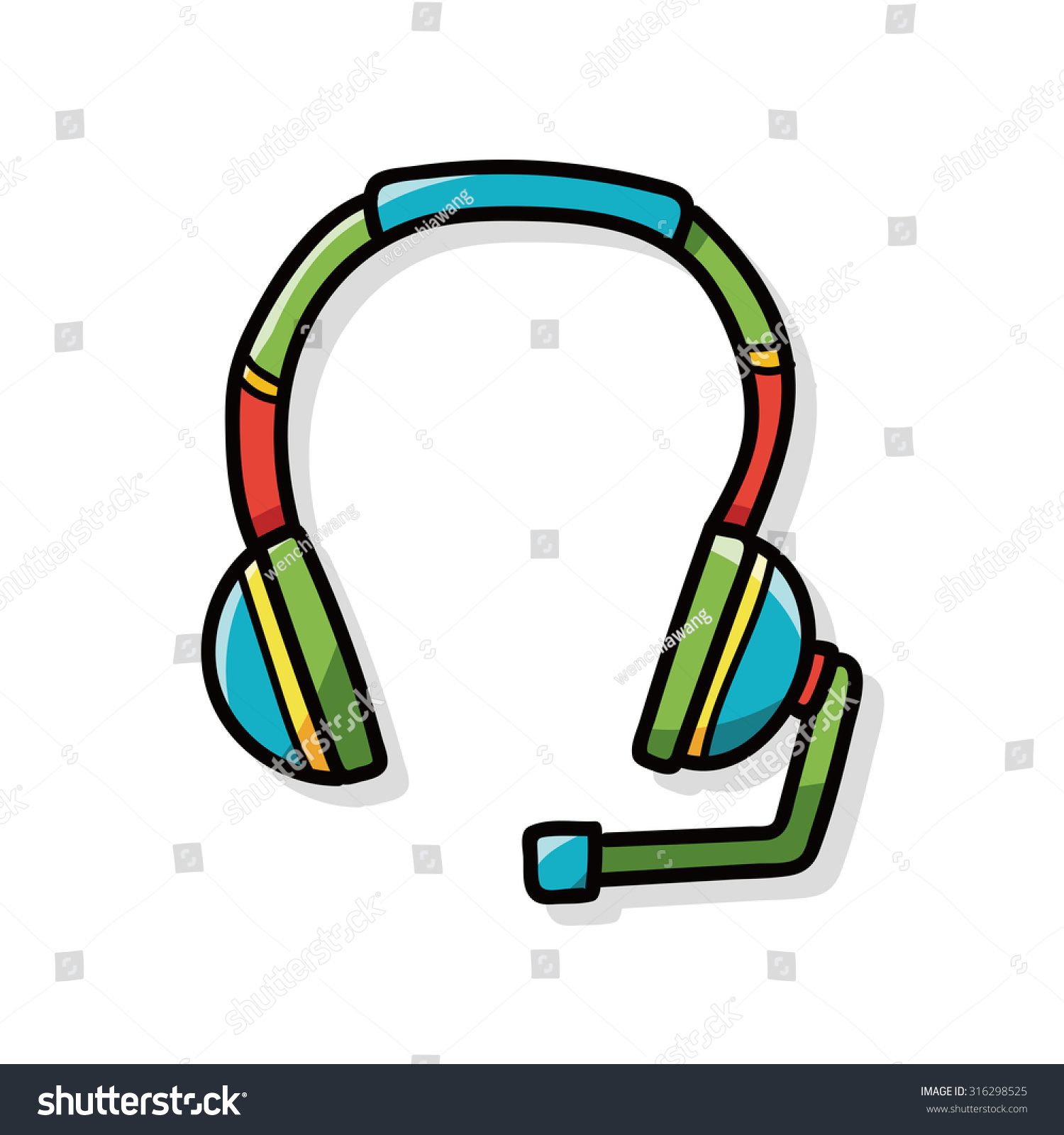 Headphone Doodle Stock Vector (Royalty Free) 316298525 | Shutterstock