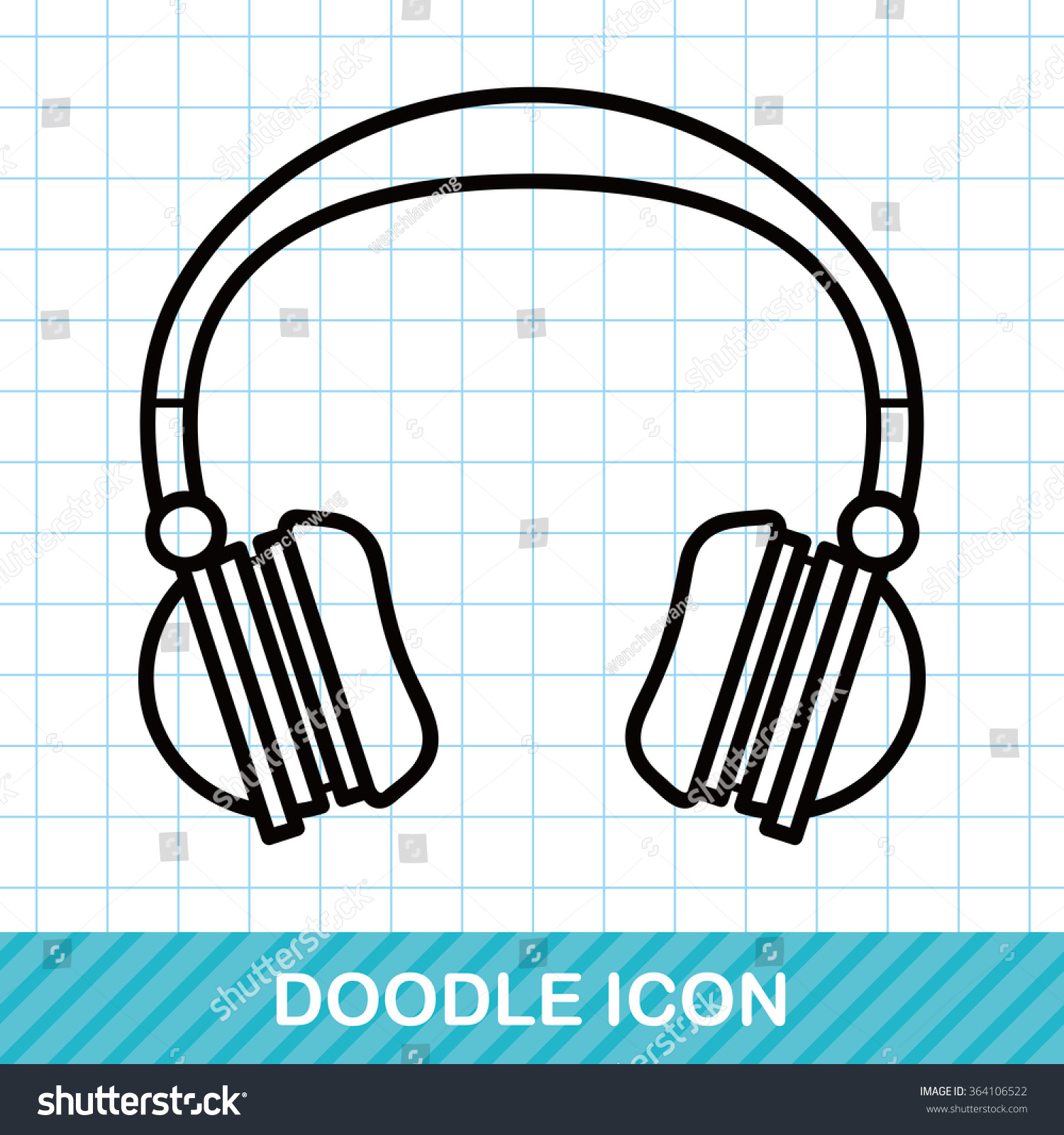 Headphone Doodle Stock Vector (Royalty Free) 364106522 | Shutterstock