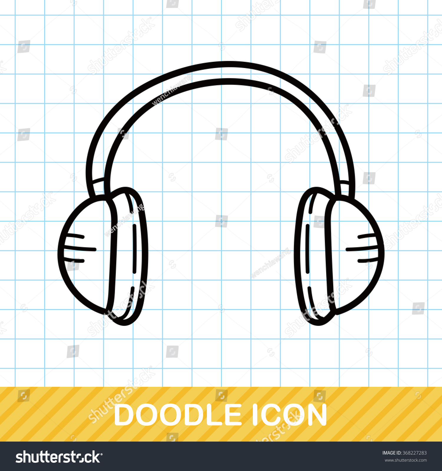 Headphone Doodle Stock Vector (Royalty Free) 368227283 | Shutterstock